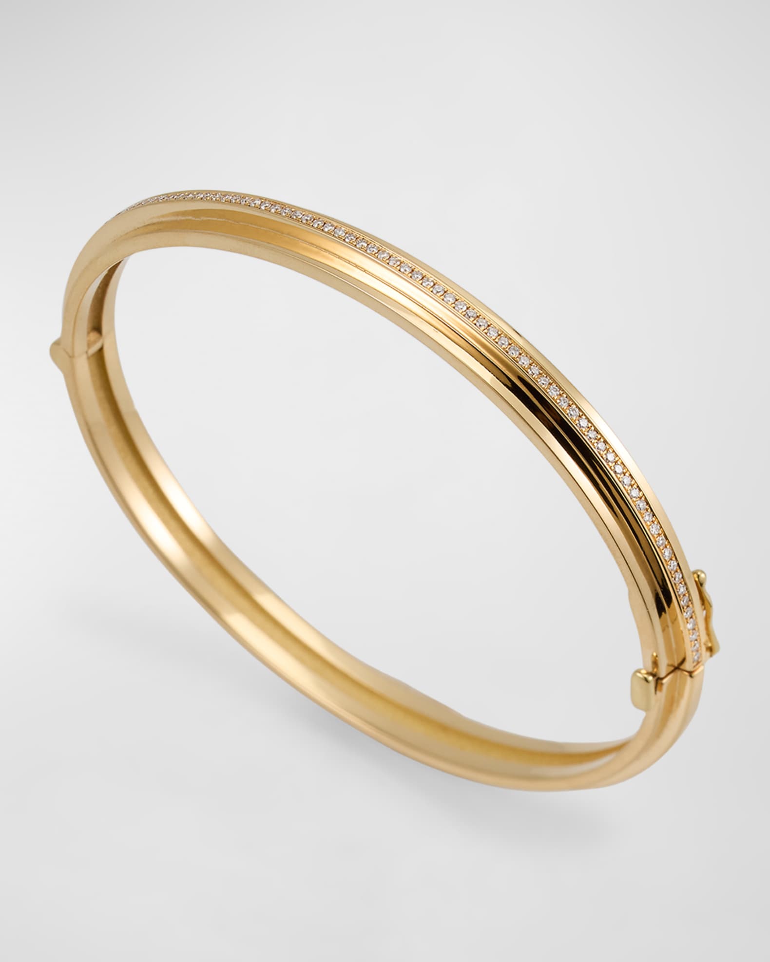 AZLEE 3-Tier Staircase Diamond Pave 18K Gold Bangle | Neiman Marcus