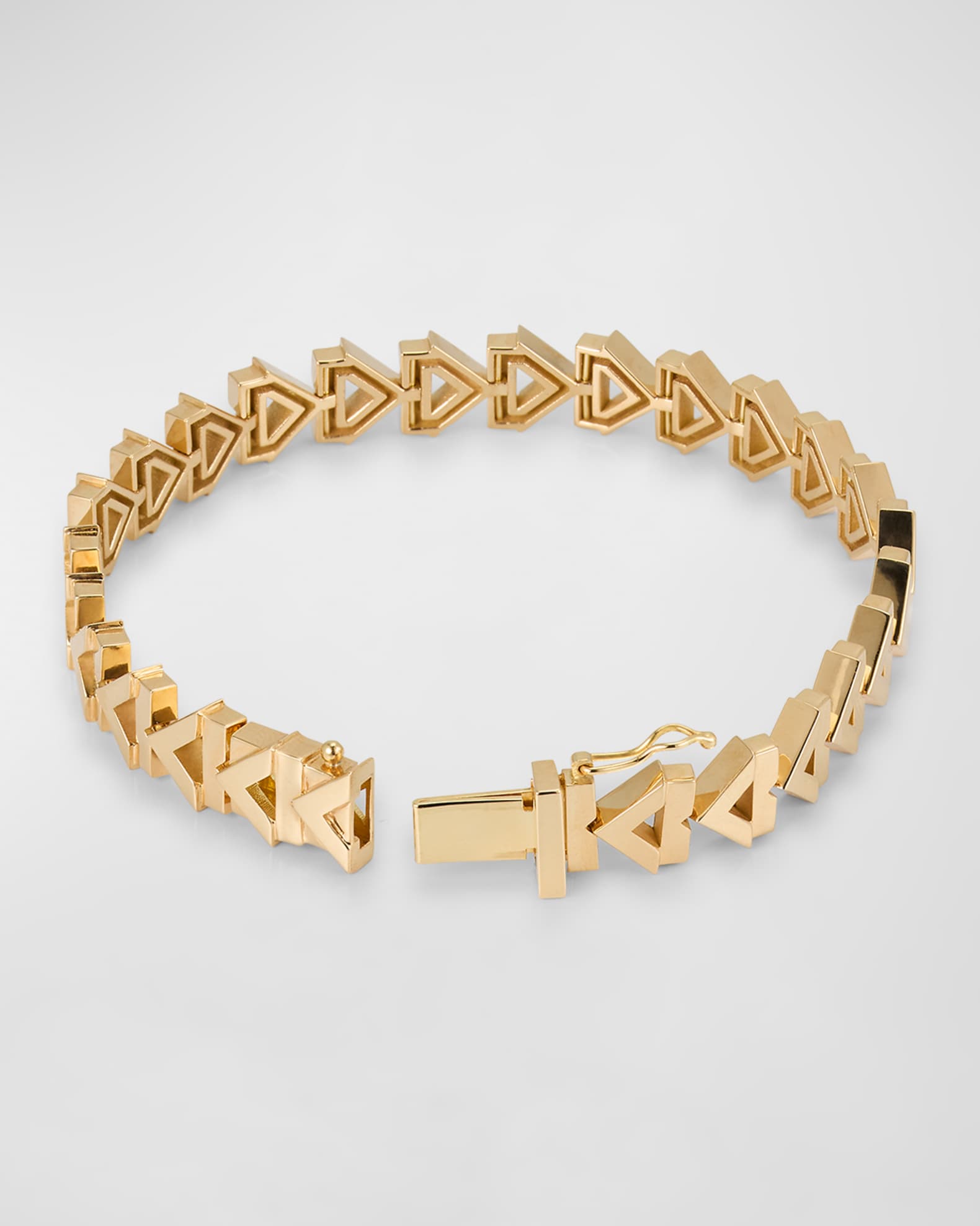 AZLEE 18K Gold Deco Chevron Bracelet | Neiman Marcus