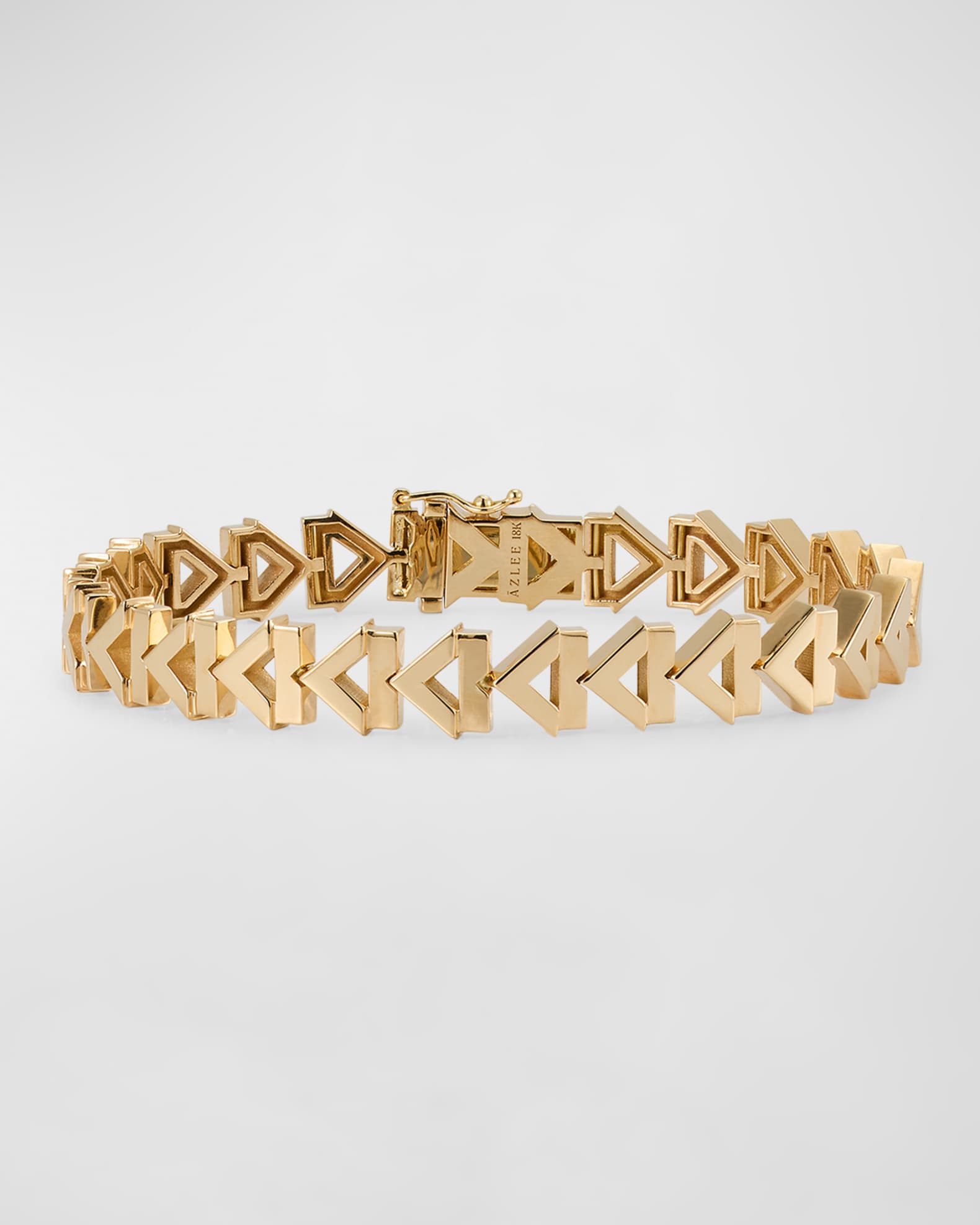 AZLEE 18K Gold Deco Chevron Bracelet | Neiman Marcus