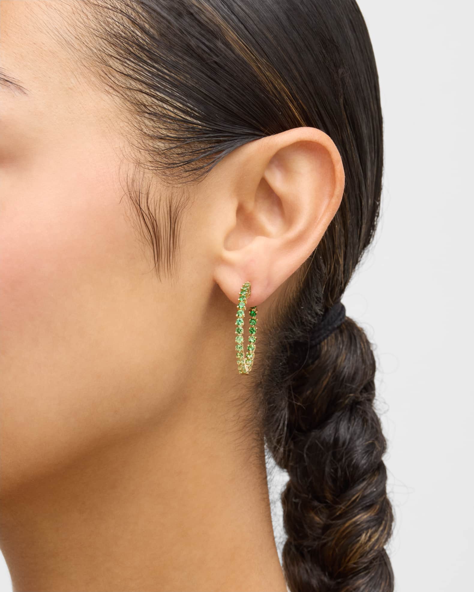 Lisa Nik Rainbow 18K Yellow Gold Ombre Tsavorite (Green Garnet) Inside ...