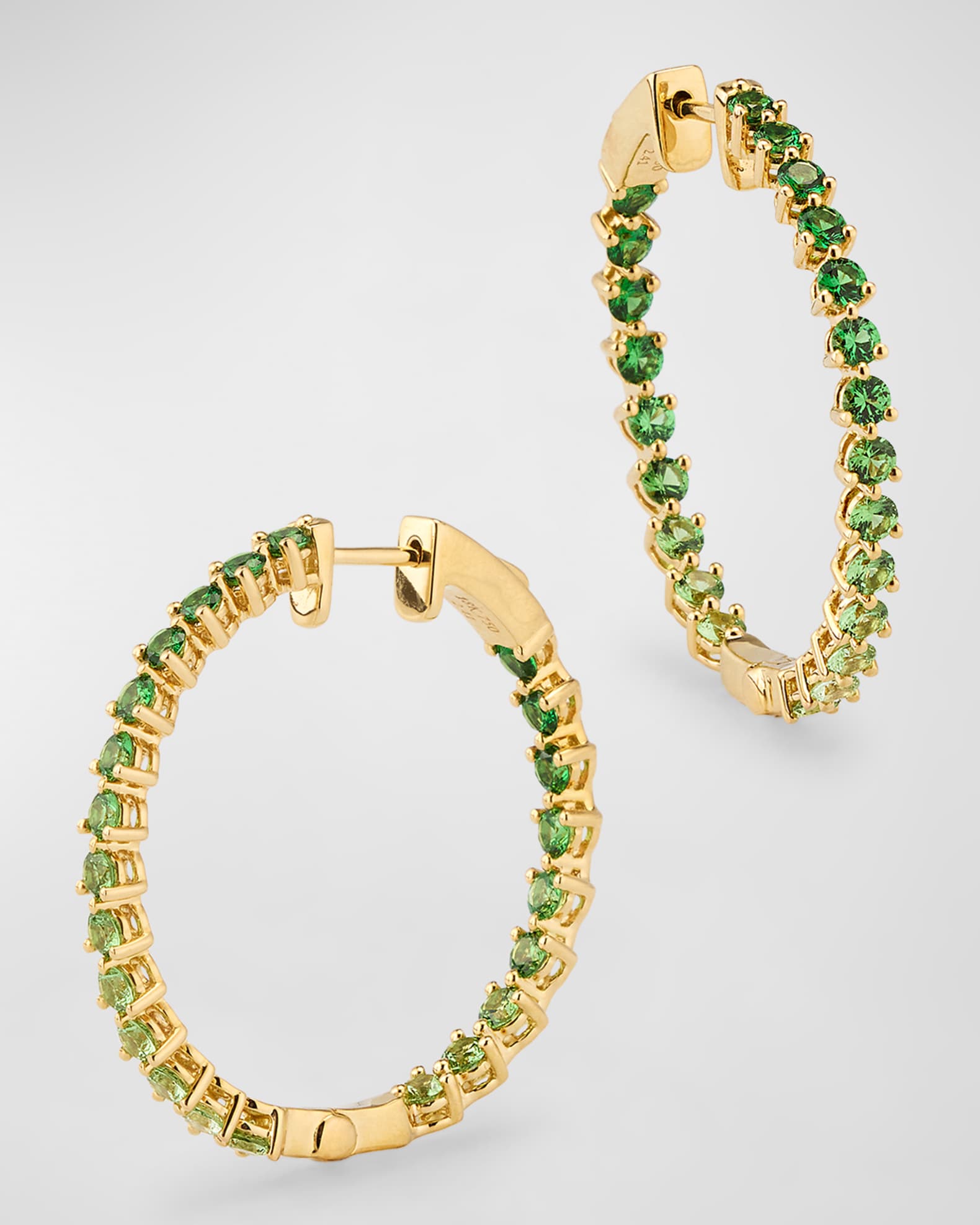 Lisa Nik Rainbow 18K Yellow Gold Ombre Tsavorite (Green Garnet) Inside ...
