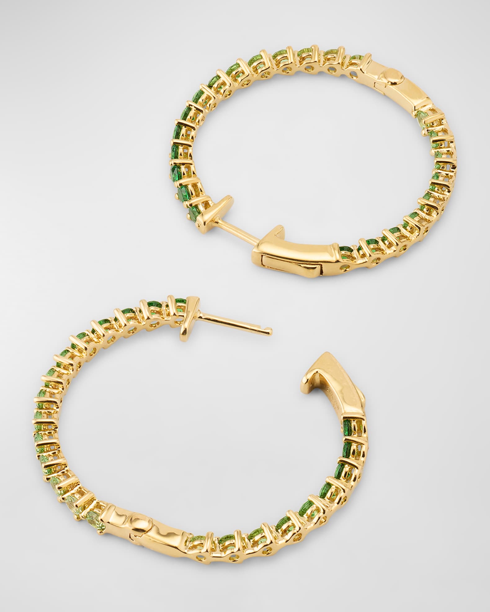 Lisa Nik Rainbow 18K Yellow Gold Ombre Tsavorite (Green Garnet) Inside ...