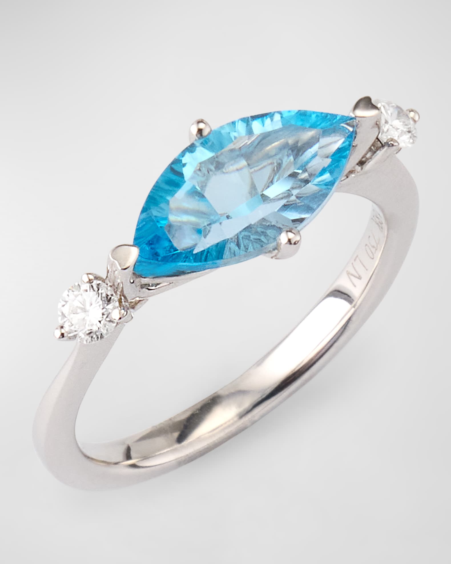 Lisa Nik Rocks 18K White Gold Marquise Blue Topaz and Diamond Accent ...