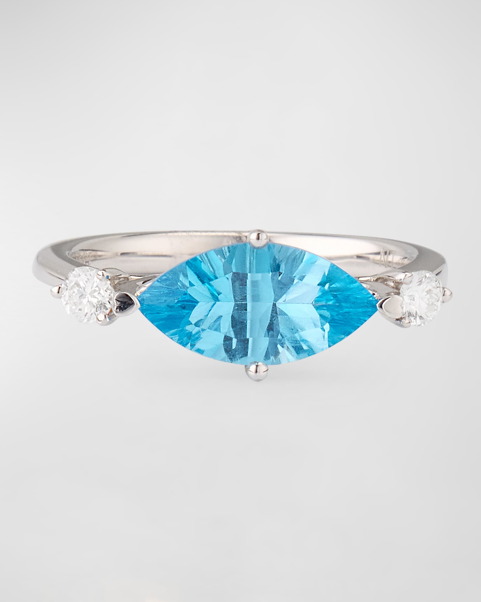 Lisa Nik Rocks 18K White Gold Marquise Blue Topaz and Diamond Accent ...
