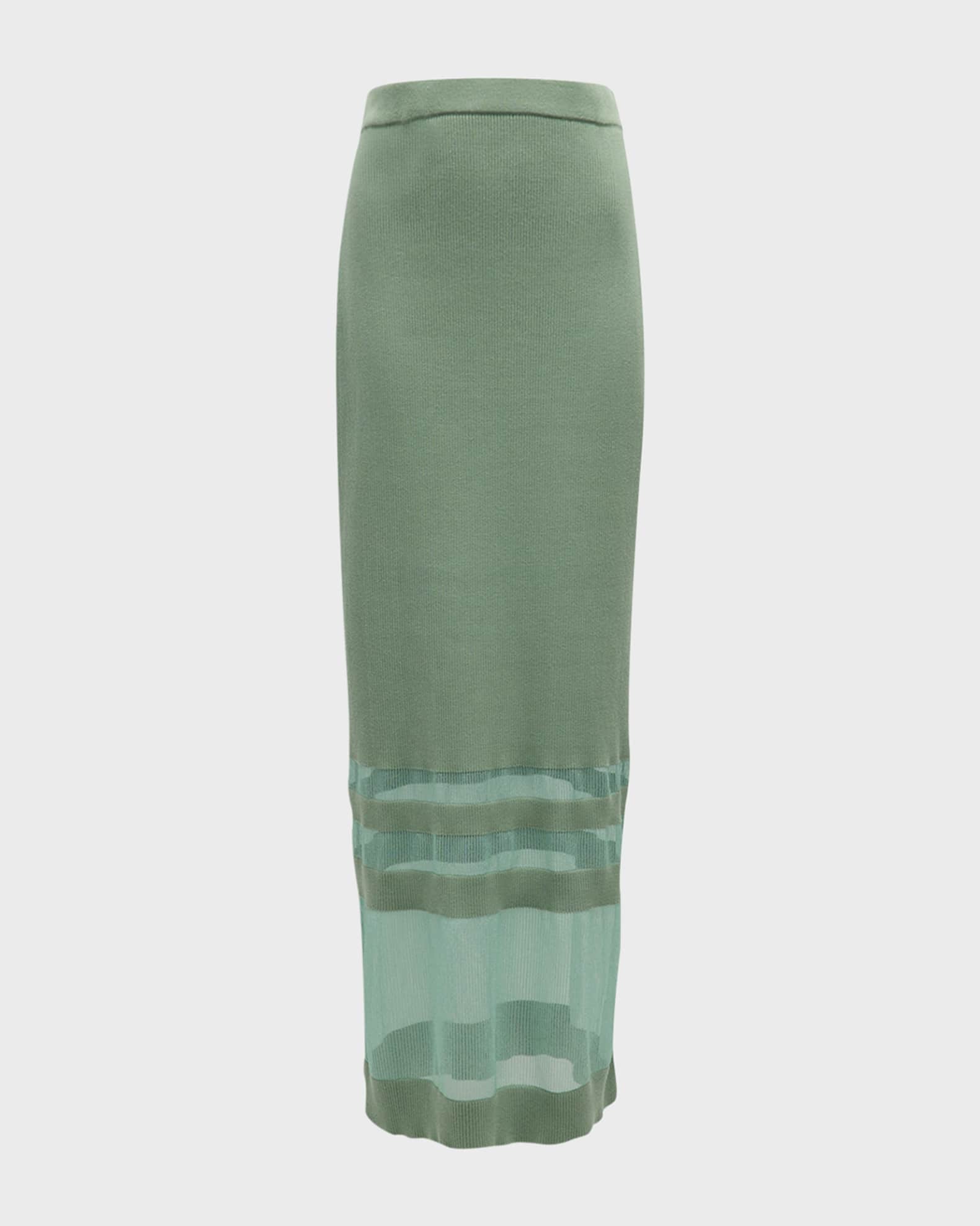 ADEAM Cassandra Knit Maxi Skirt with Mesh Detail | Neiman Marcus