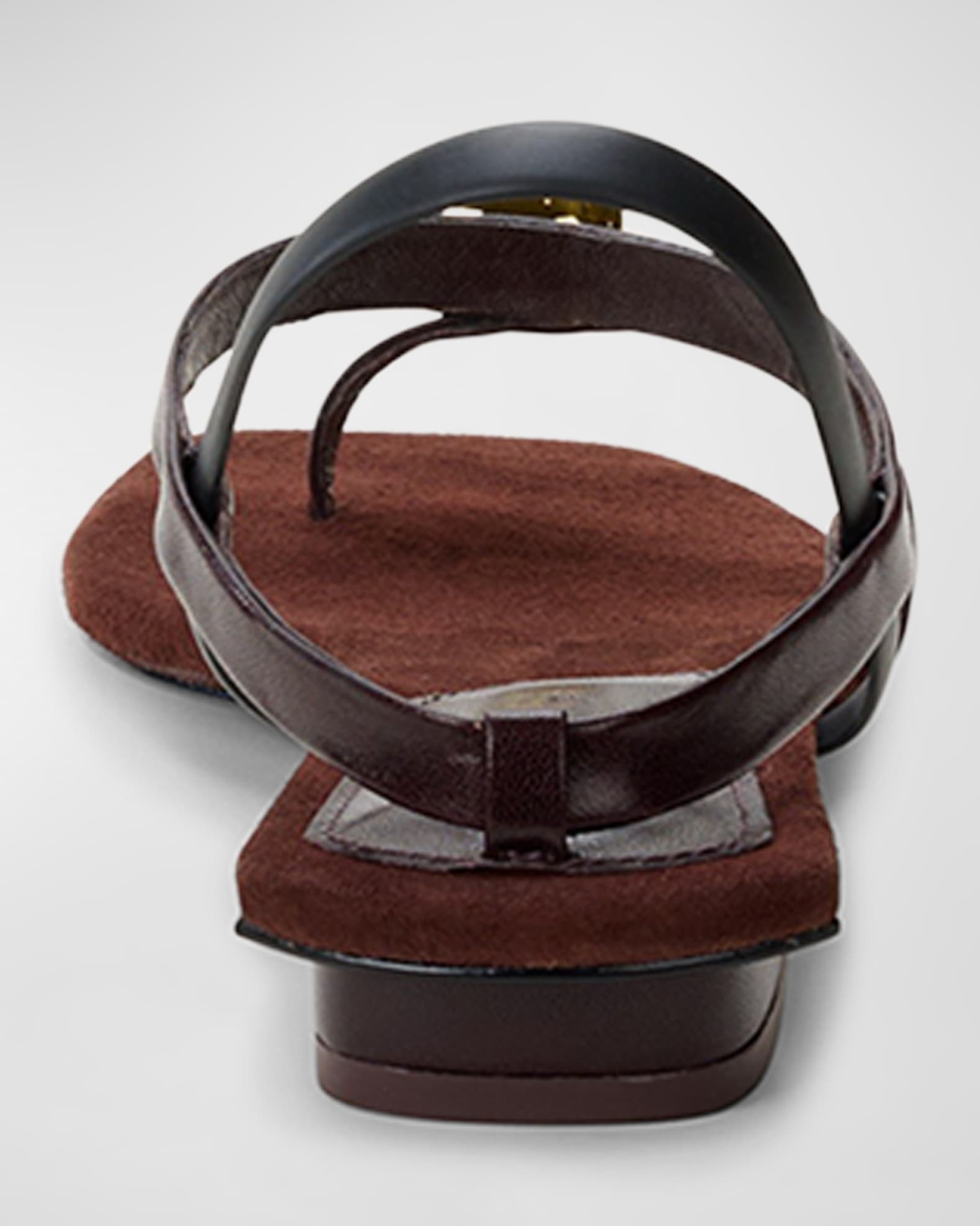 Cult Gaia Illene Leather Jewel Flat Thong Sandals | Neiman Marcus