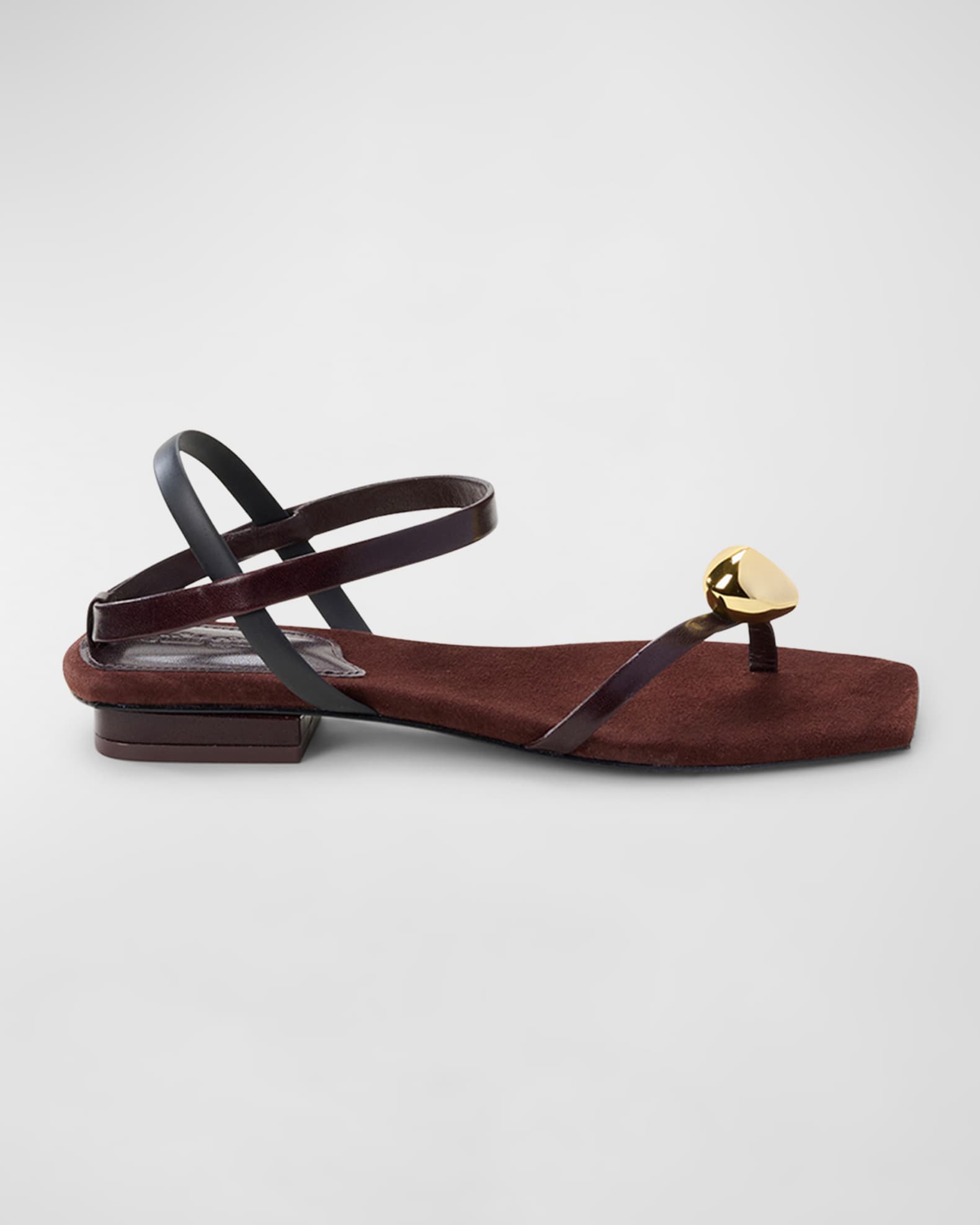 Cult Gaia Illene Leather Jewel Flat Thong Sandals | Neiman Marcus