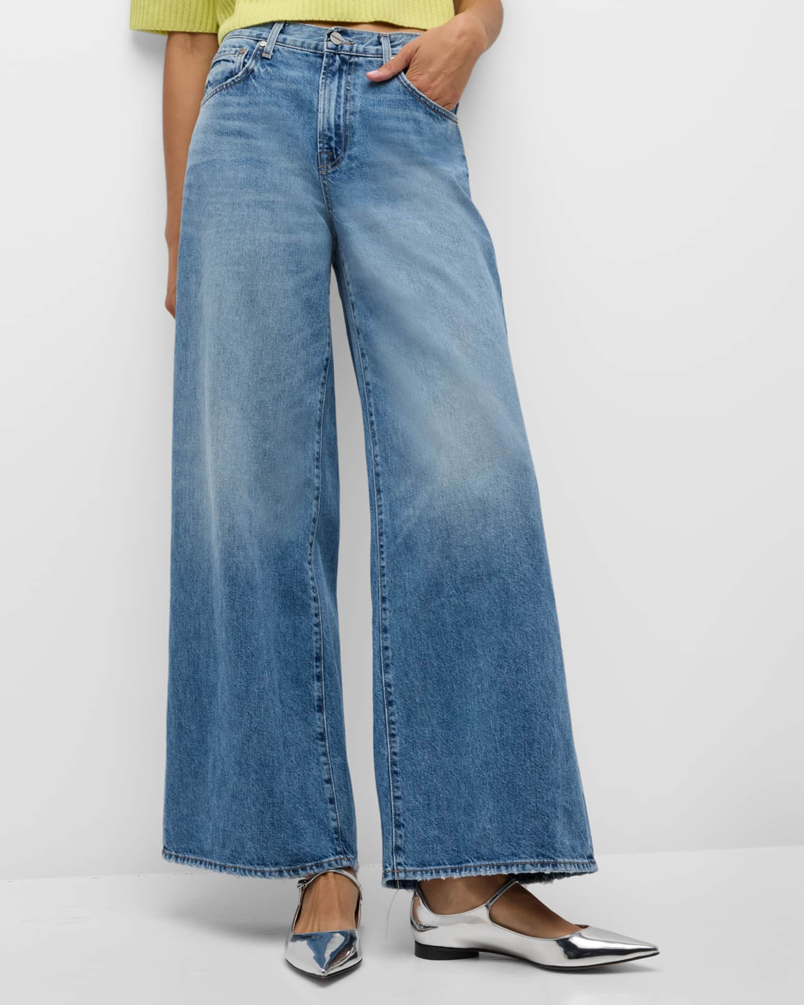 TWP Tiny Dancer Wide-Leg Denim Jeans | Neiman Marcus