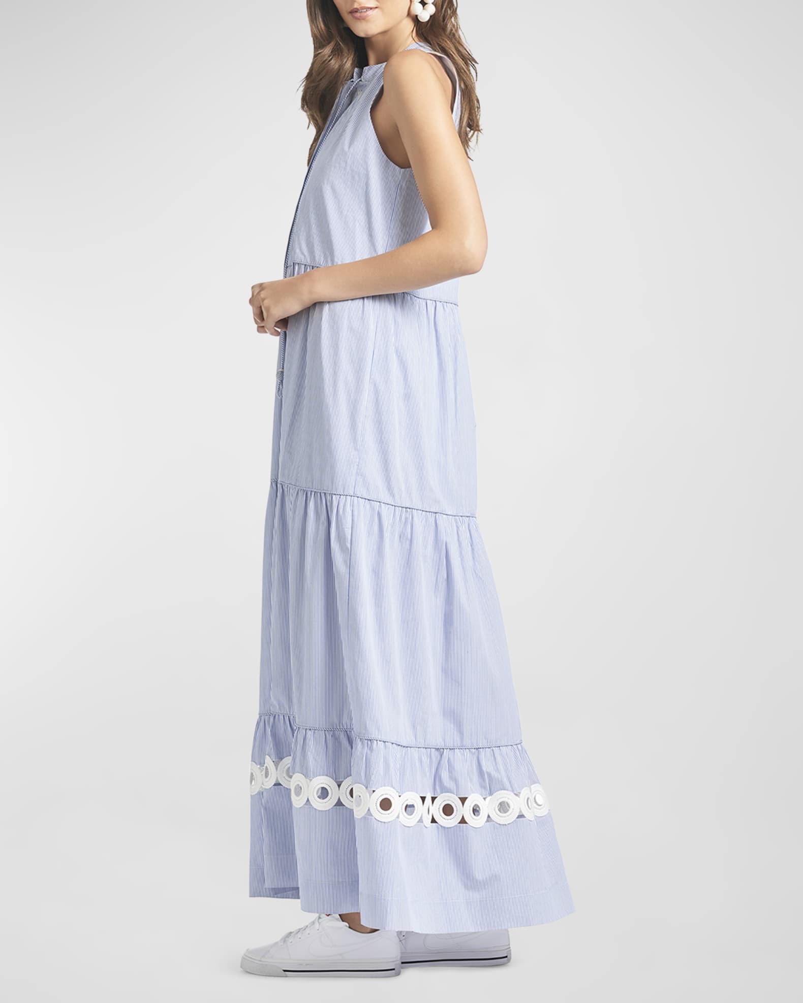 Sachin & Babi Positano Tiered Lace-Inset Maxi Dress | Neiman Marcus