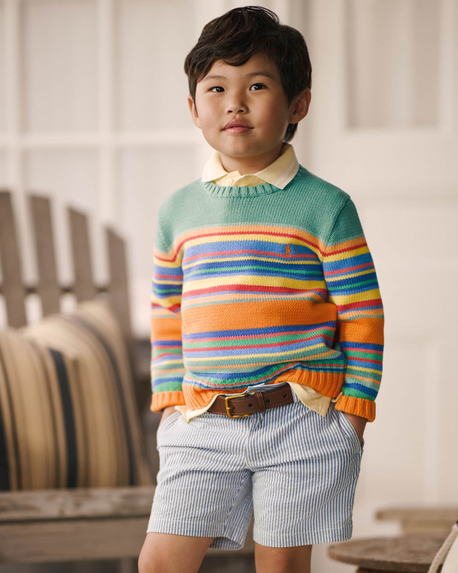 Boy's Boy's Seersucker Preppy Shorts | Neiman Marcus