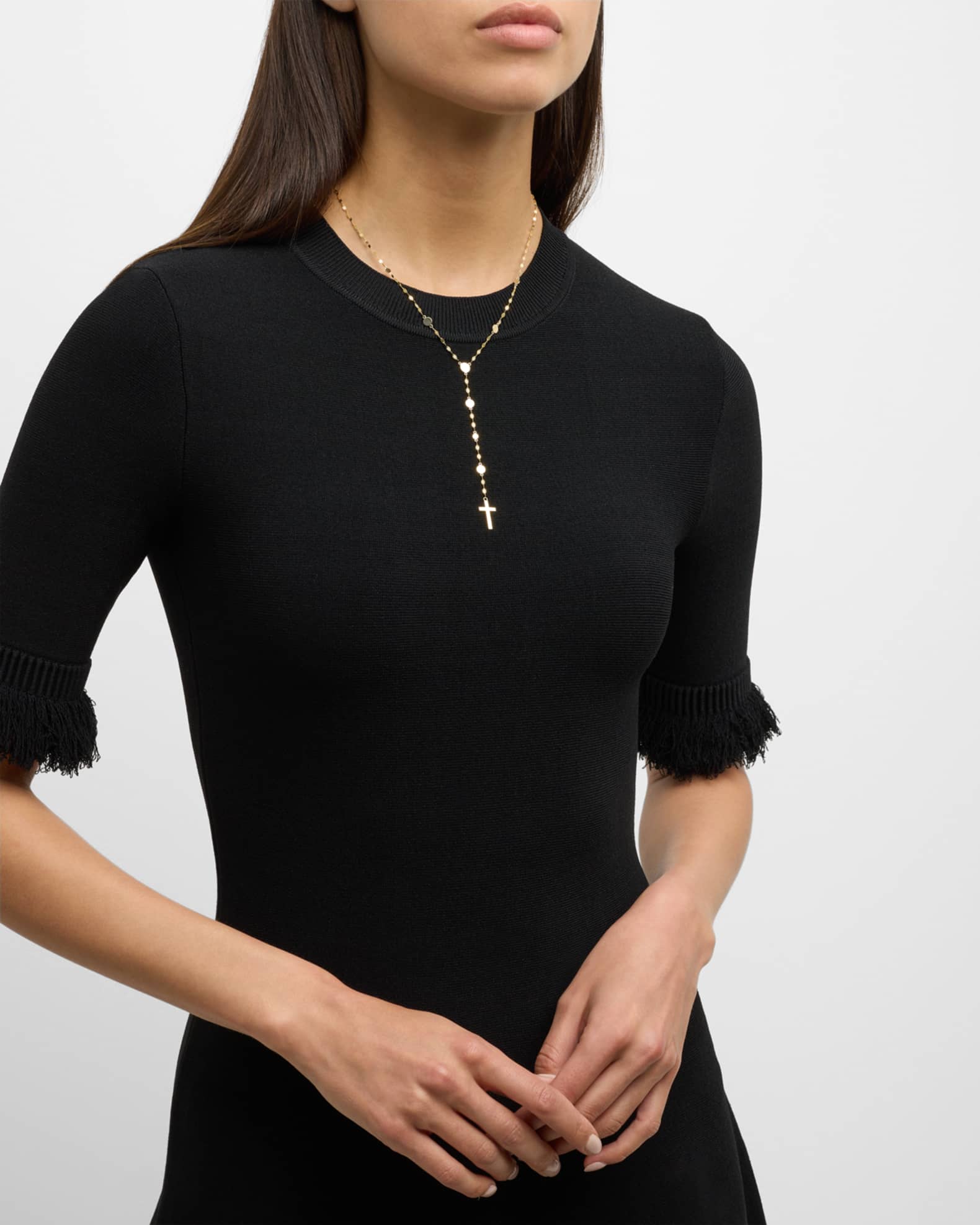 LANA 14K Yellow Gold Disc Chain Lariat Crossary Necklace, 18" | Neiman ...