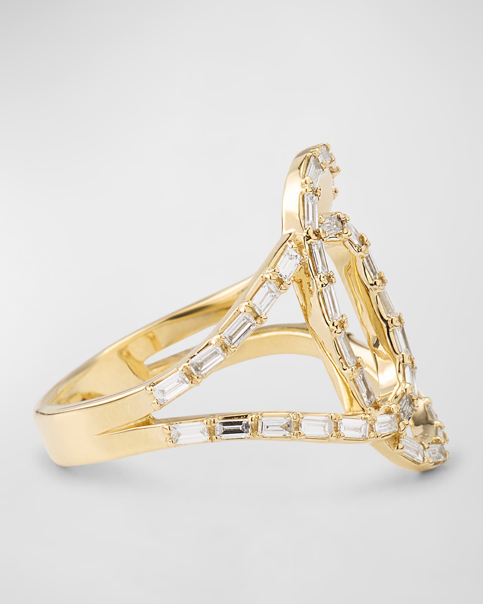 LANA 14K Gold Baguette Diamond Illuminating Ring | Neiman Marcus