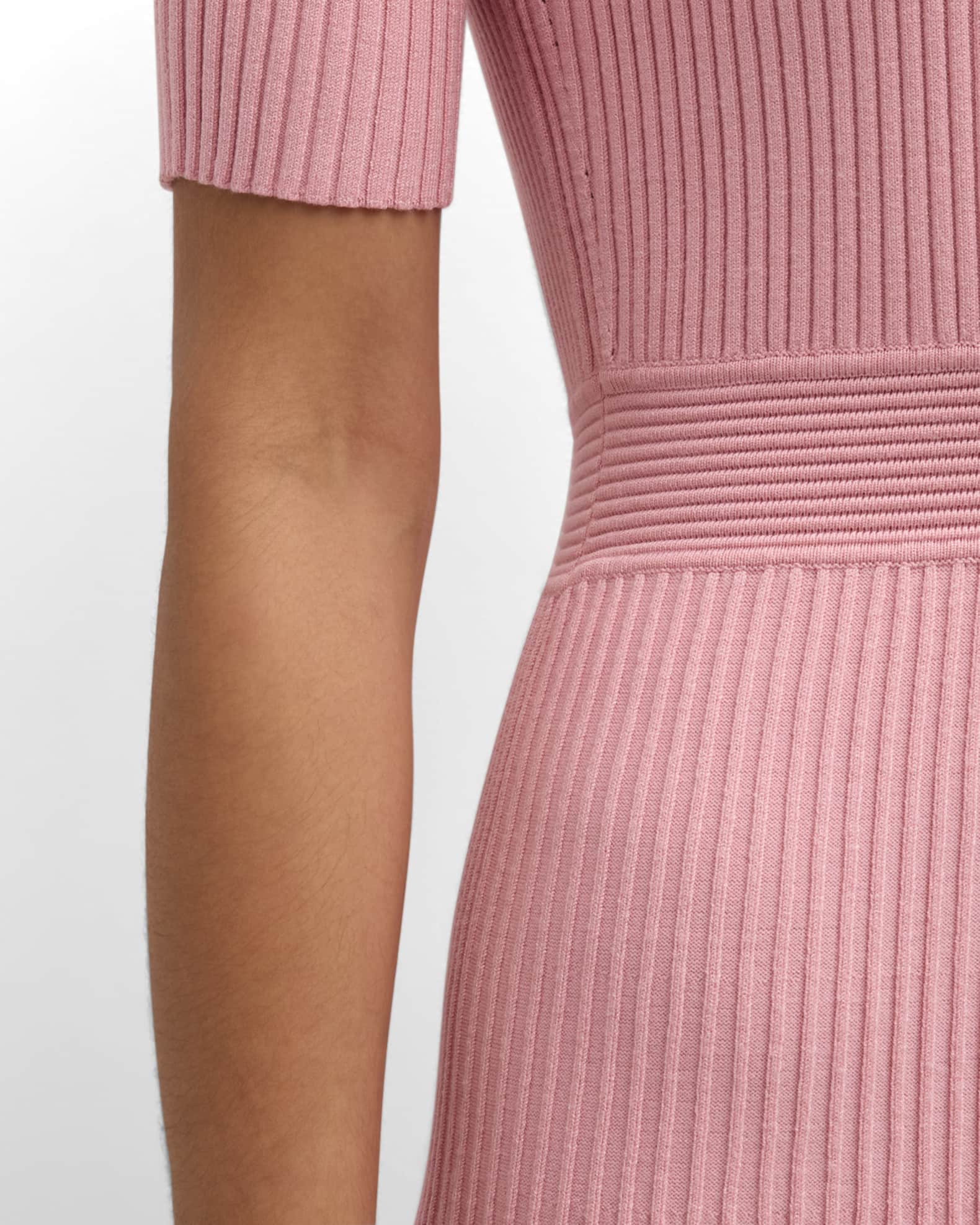 Elie Tahari The Kaya Ribbed A-Line Midi Sweater Dress | Neiman Marcus