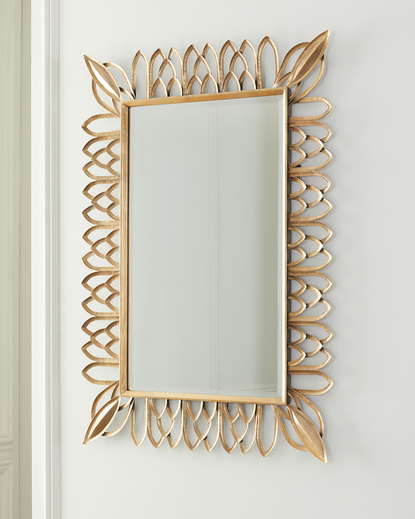 Neiman Marcus Antiqued Brass Rectangle Mirror | Neiman Marcus