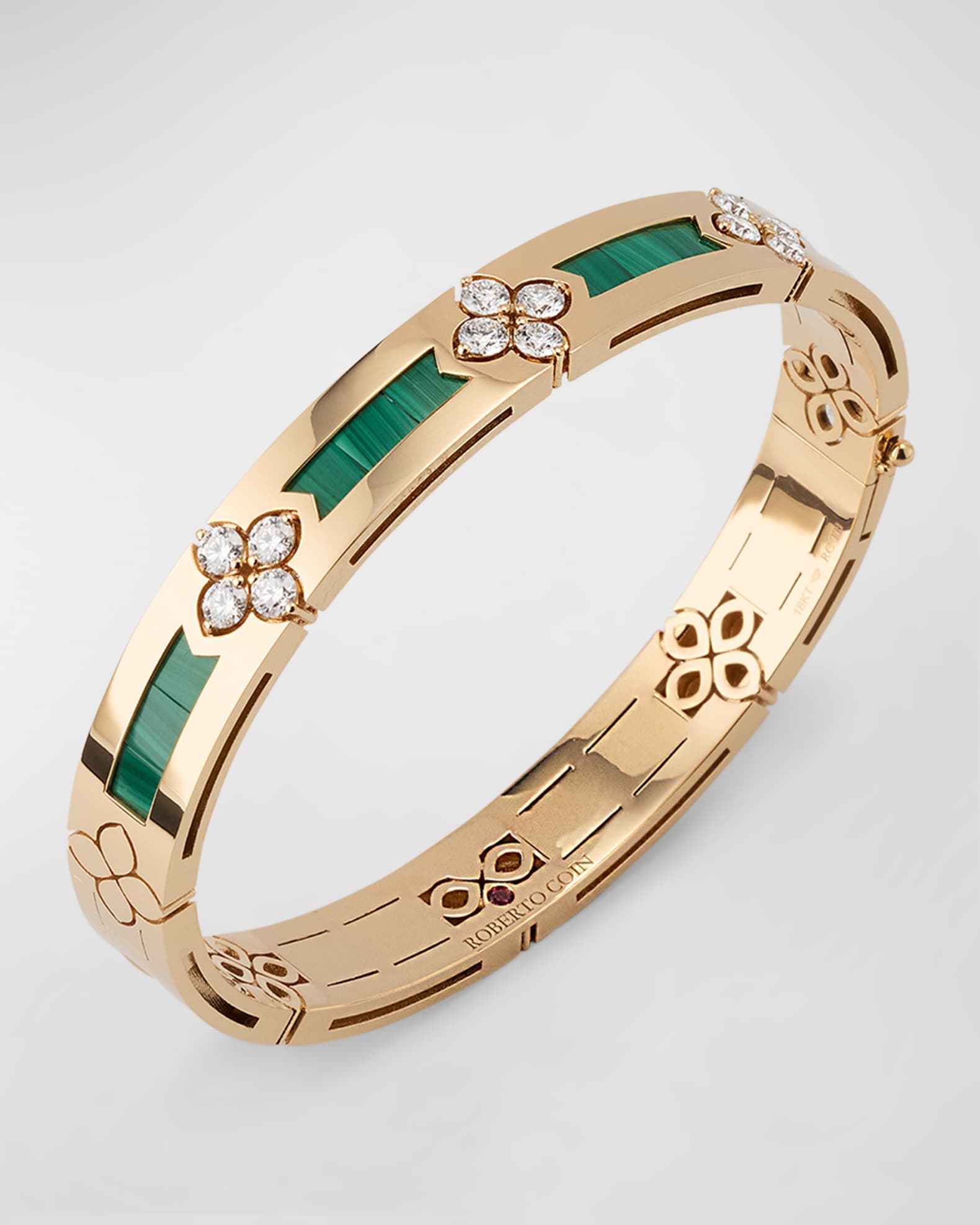 Roberto Coin 18K Rose Gold Diamond and Malachite Bracelet | Neiman Marcus