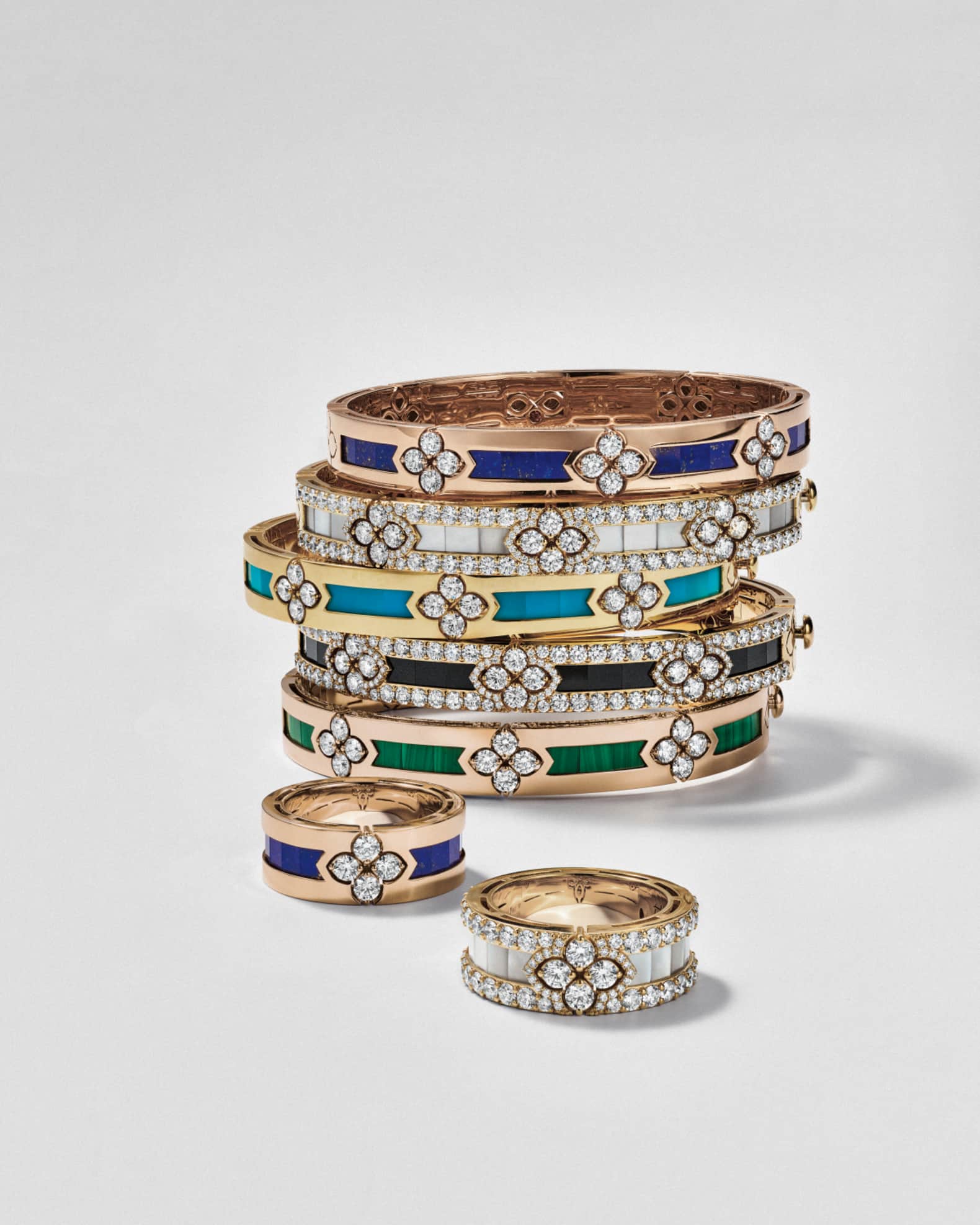 Roberto Coin 18K Yellow Gold Mother of Pearl Bracelet with Diamond Edge ...