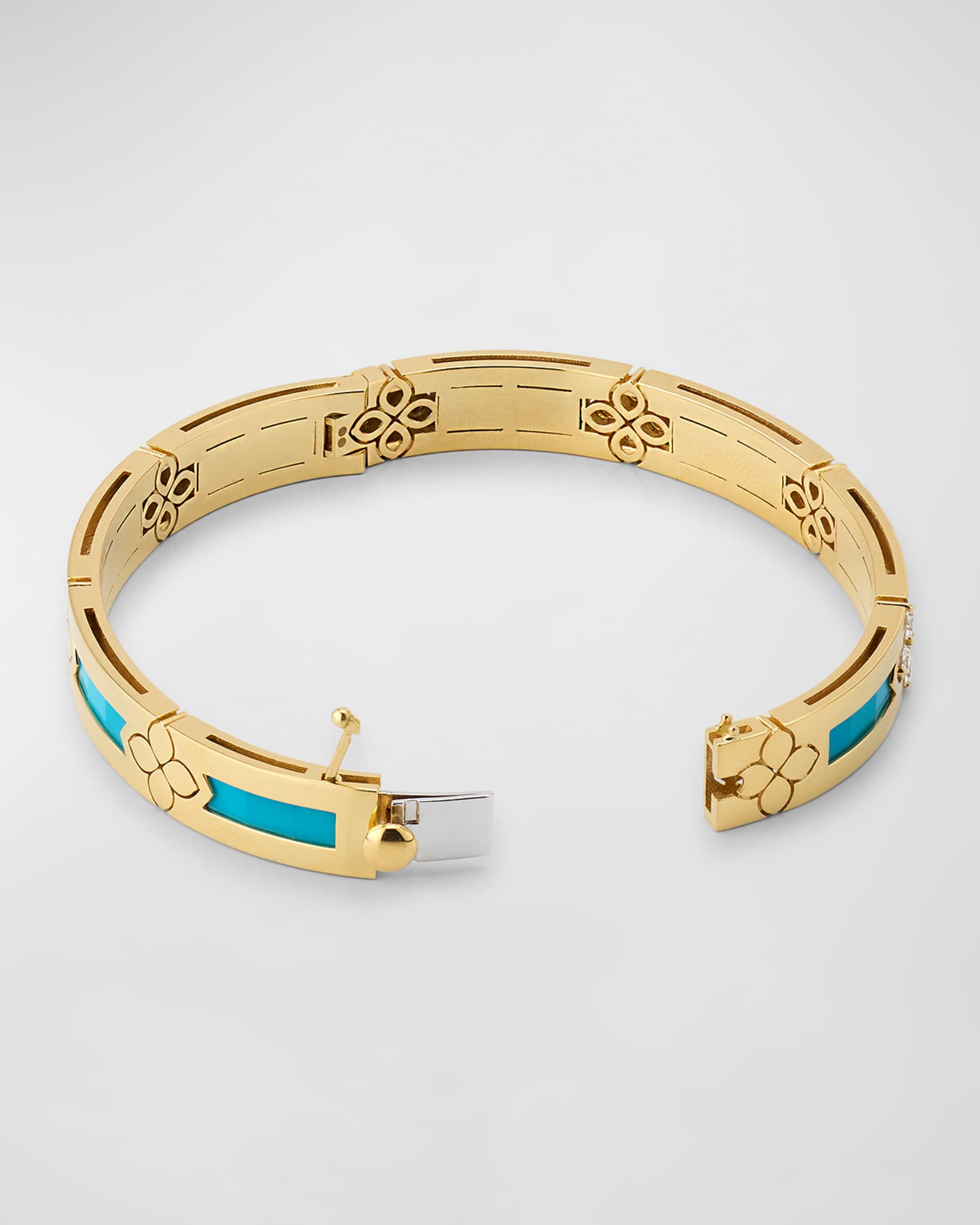 Roberto Coin 18K Yellow Gold Diamond and Turquoise Bracelet | Neiman Marcus
