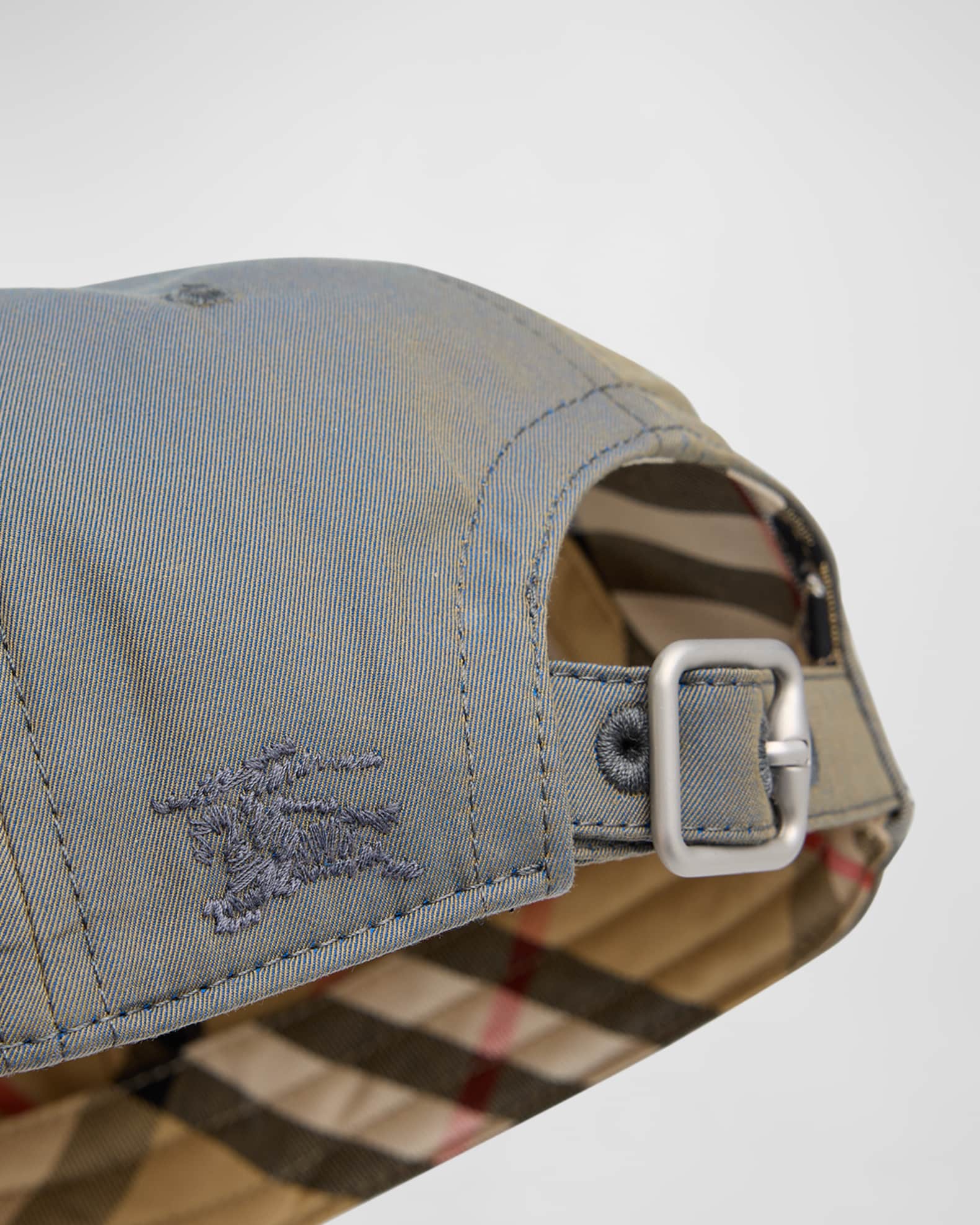 Burberry Men's Check-Lined Baseball Cap | Neiman Marcus