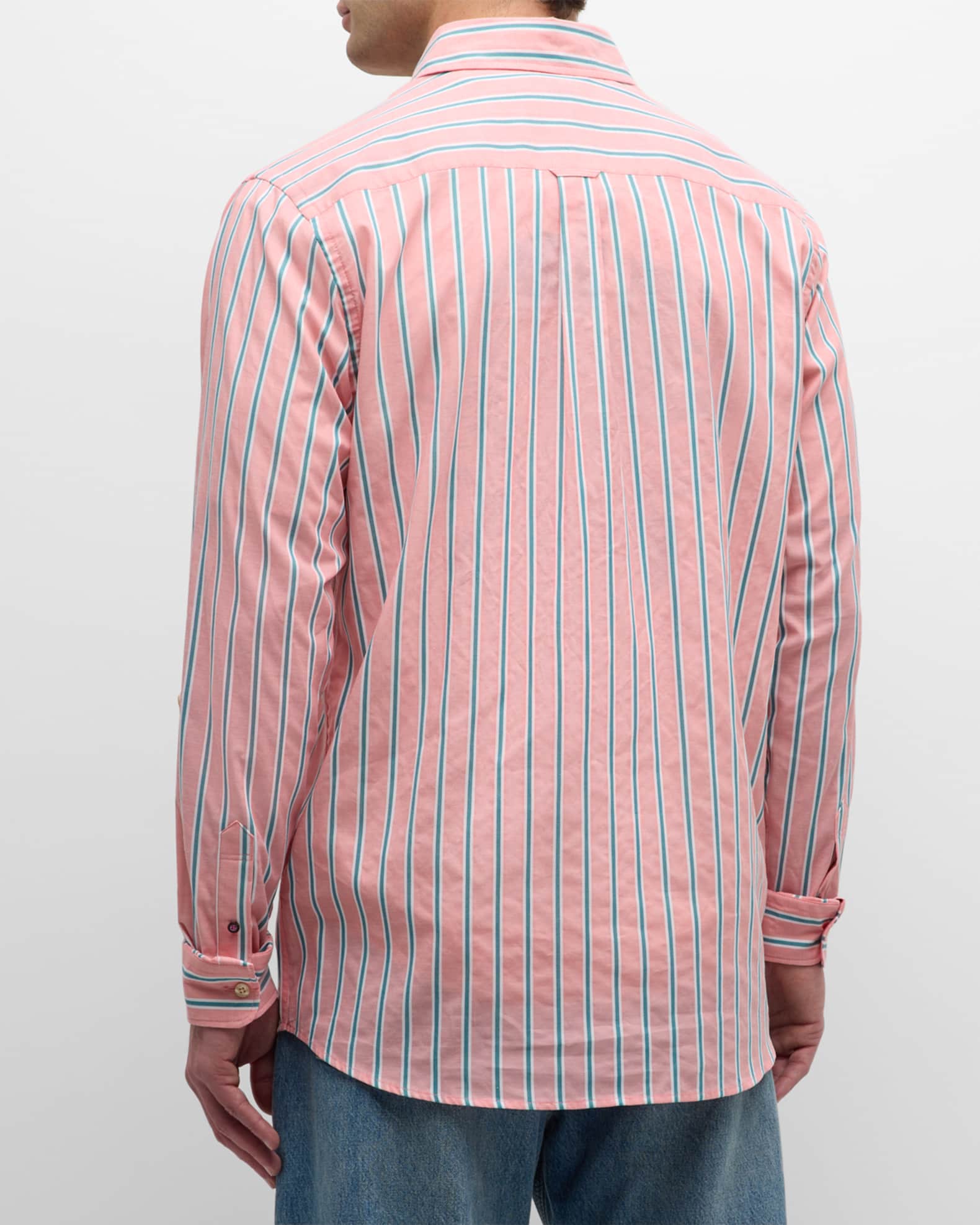 Scotch & Soda Men's Dobby Striped Sport Shirt | Neiman Marcus