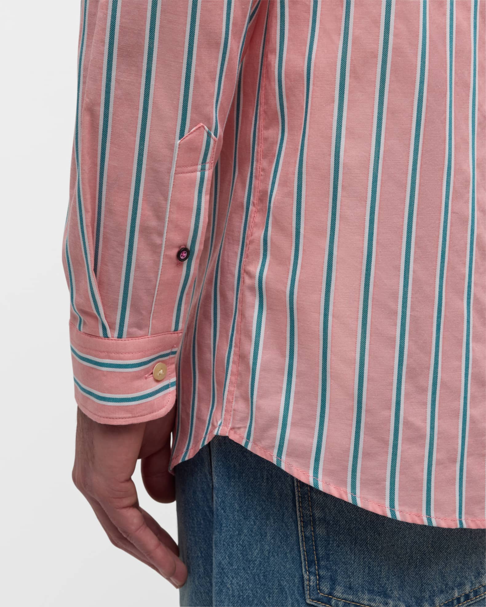 Scotch & Soda Men's Dobby Striped Sport Shirt | Neiman Marcus