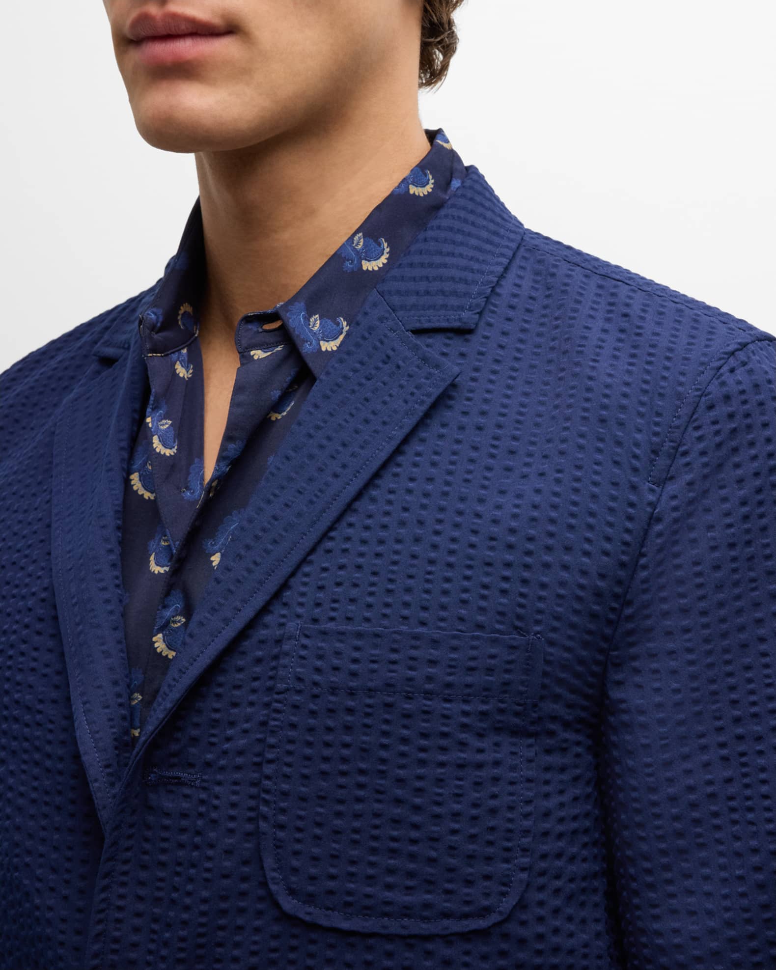Scotch & Soda Men's Unconstructed Seersucker Blazer | Neiman Marcus