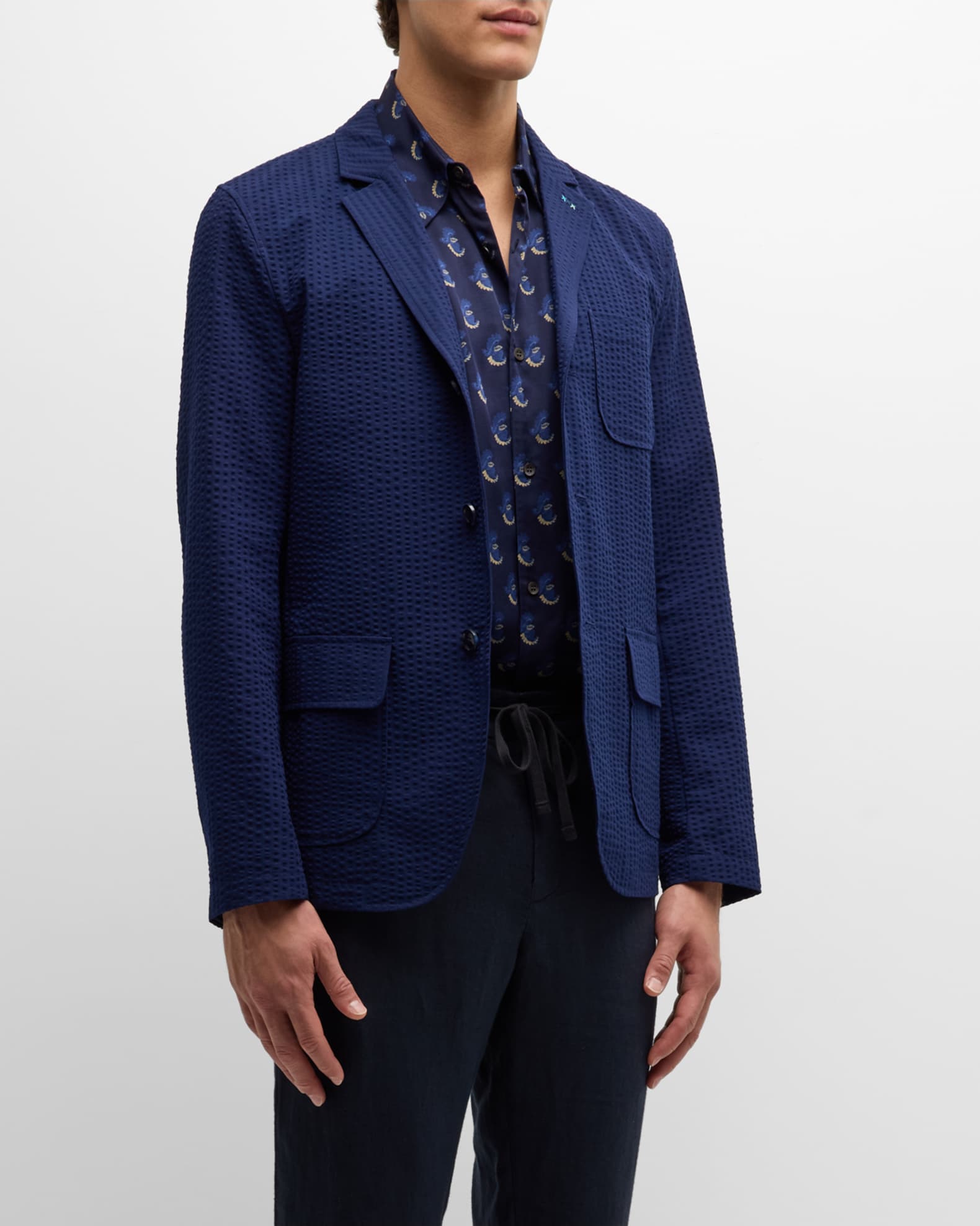 Scotch & Soda Men's Unconstructed Seersucker Blazer | Neiman Marcus