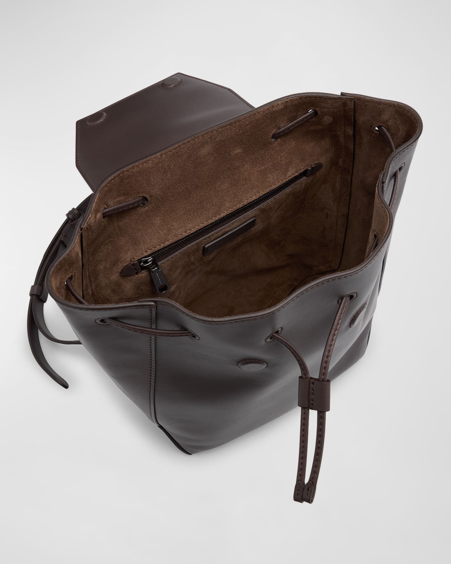 Brunello Cucinelli Flap Calfskin Leather Backpack | Neiman Marcus
