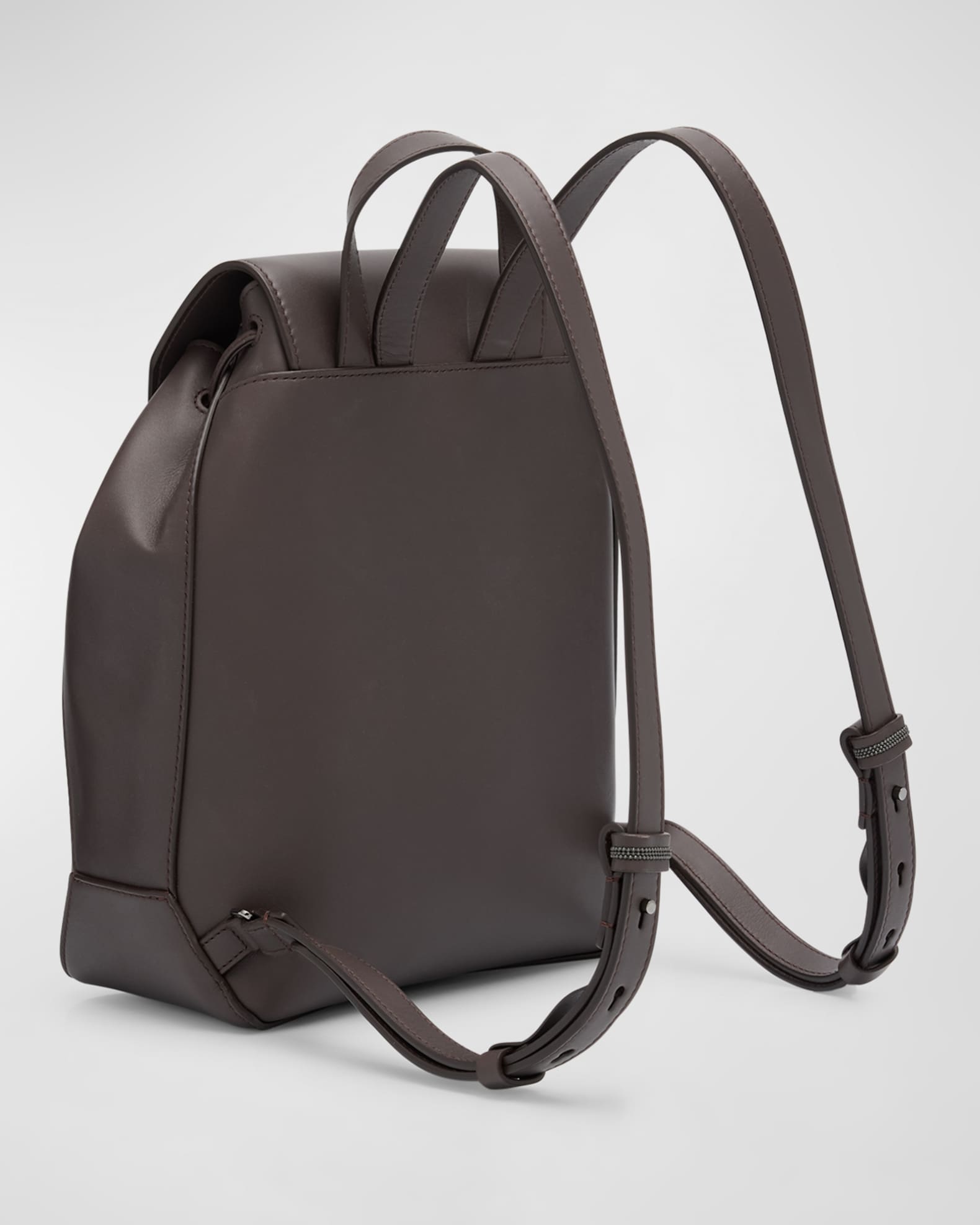 Brunello Cucinelli Flap Calfskin Leather Backpack | Neiman Marcus
