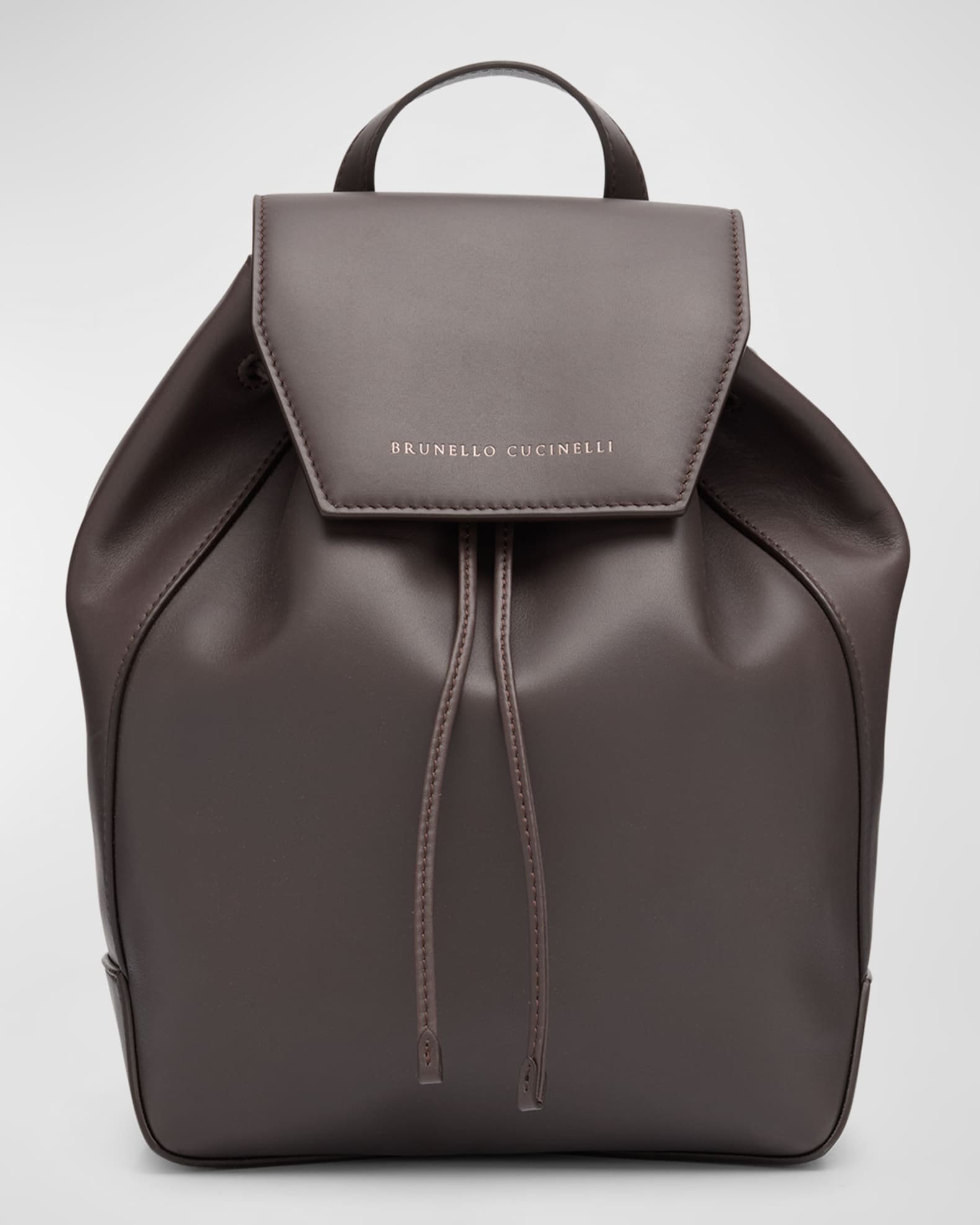 Brunello Cucinelli Flap Calfskin Leather Backpack | Neiman Marcus