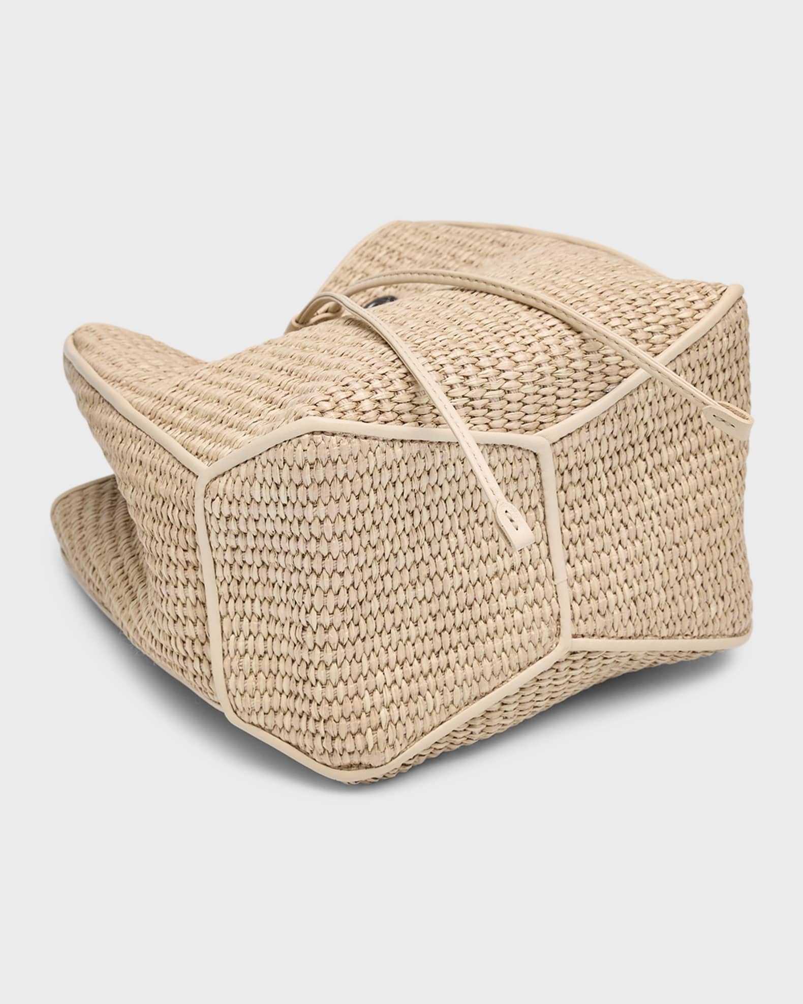 Brunello Cucinelli Small Drawstring Raffia Bucket Bag | Neiman Marcus