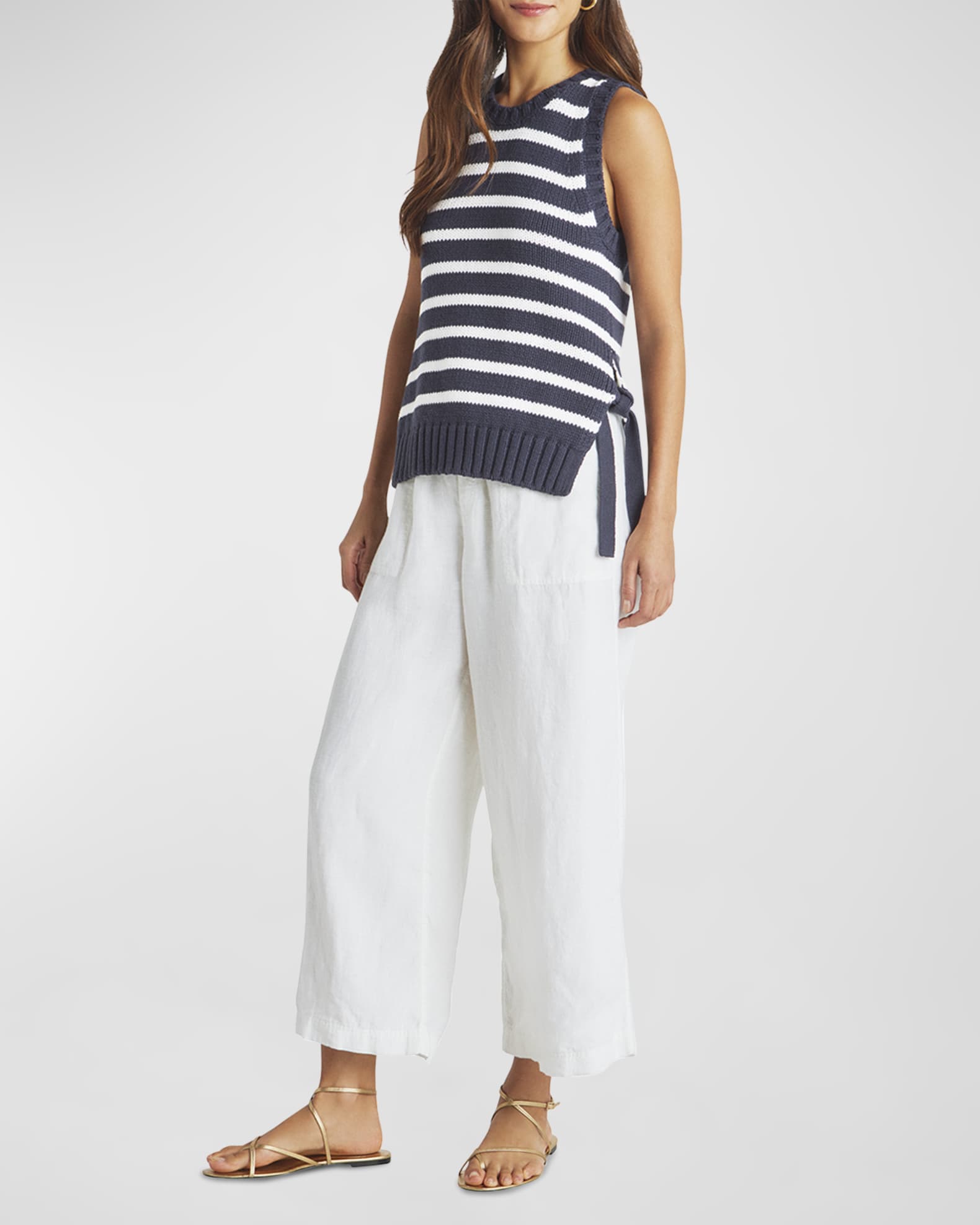 Splendid Zoey Striped Tie Sweater Tank Top | Neiman Marcus
