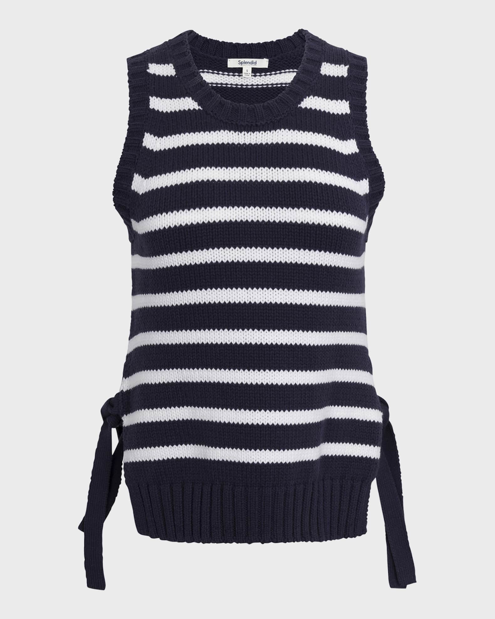 Splendid Zoey Striped Tie Sweater Tank Top | Neiman Marcus