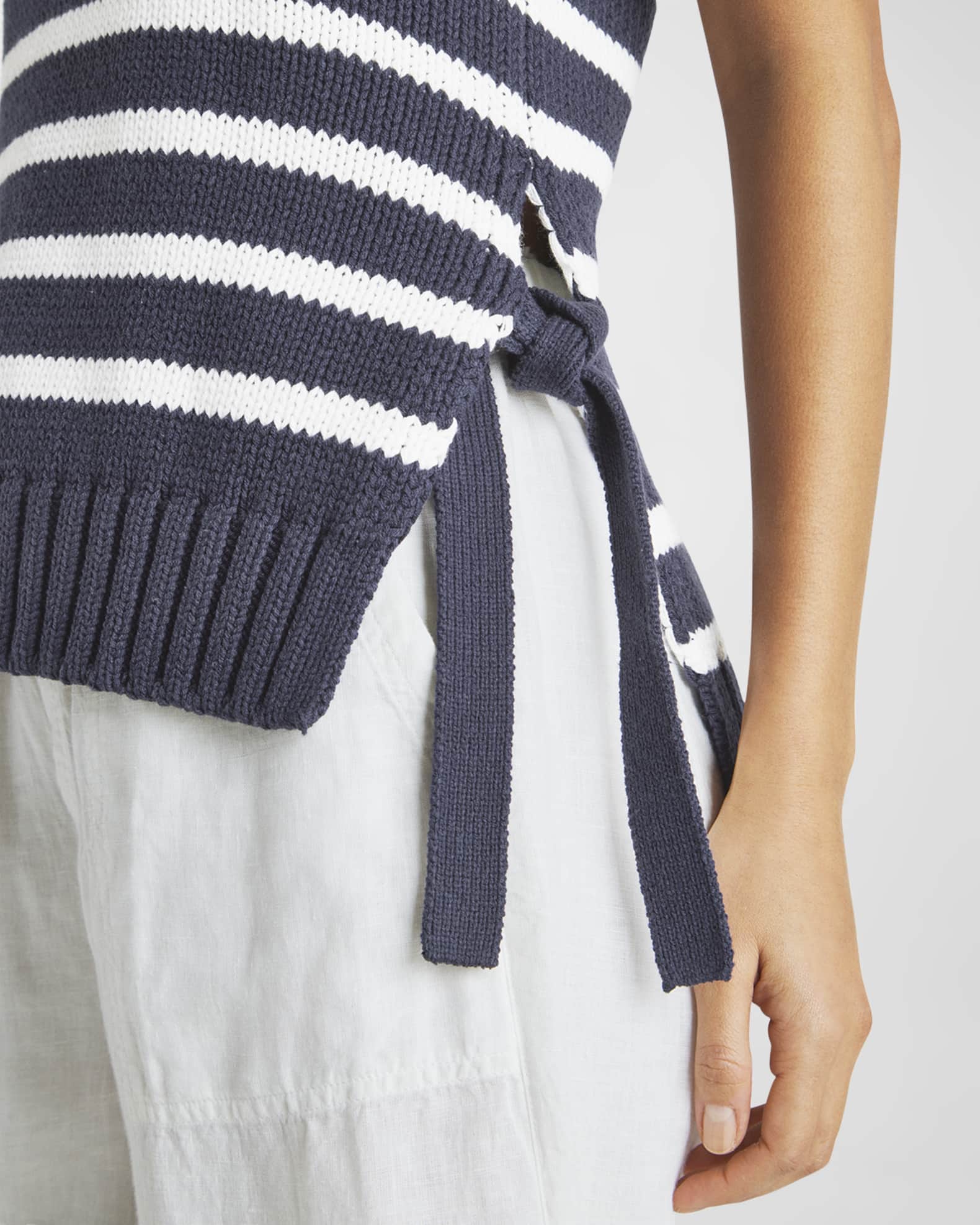 Splendid Zoey Striped Tie Sweater Tank Top | Neiman Marcus