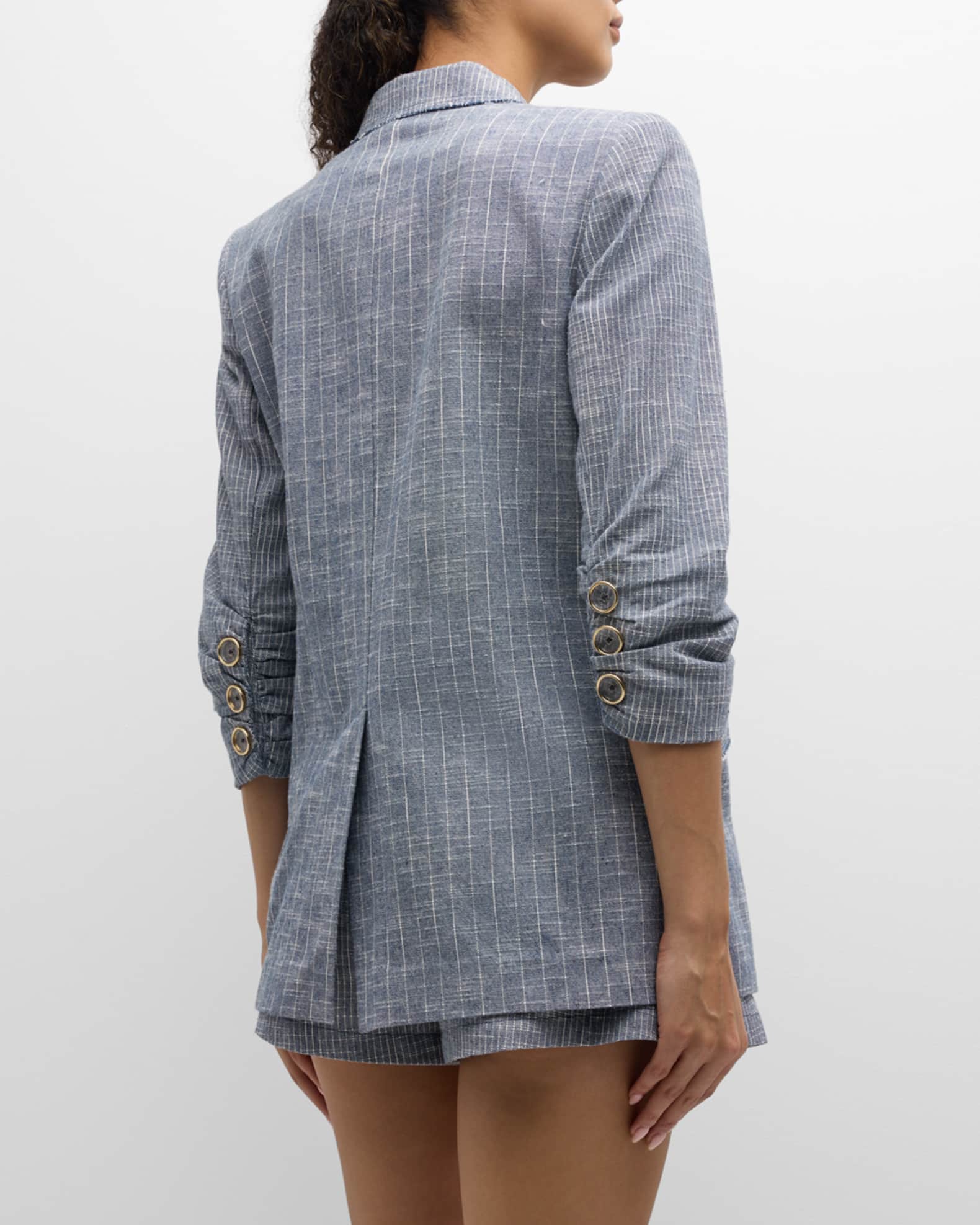 Ramy Brook Lilianna Double-Breasted Stripe Blazer | Neiman Marcus