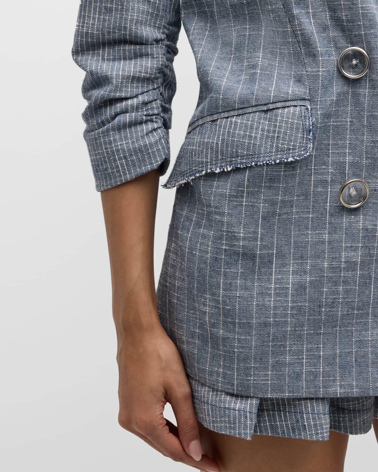 Ramy Brook Lilianna Double-Breasted Stripe Blazer | Neiman Marcus