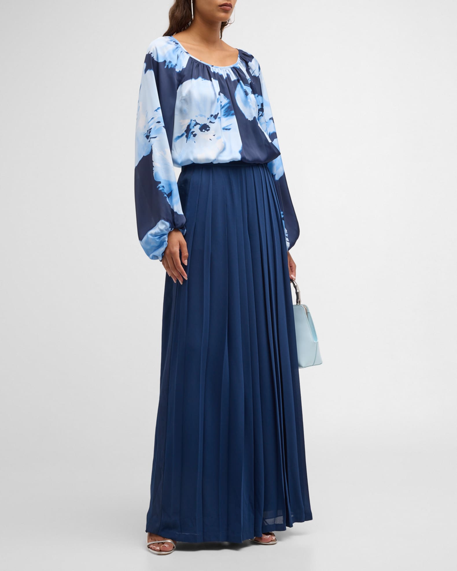 Ramy Brook Aria Watercolor Bloom Blouse | Neiman Marcus