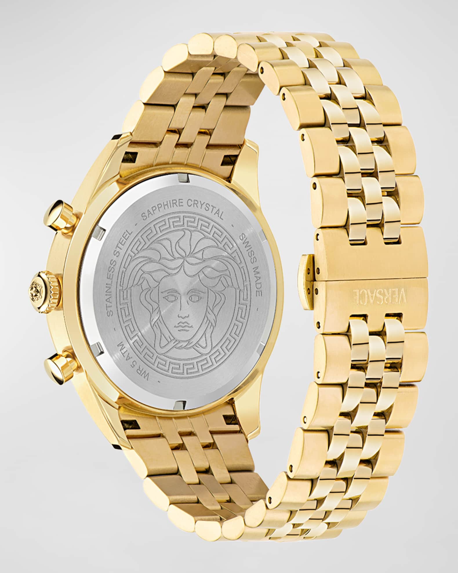 Versace Chrono Master IP Yellow Gold Bracelet Watch, 44mm | Neiman Marcus