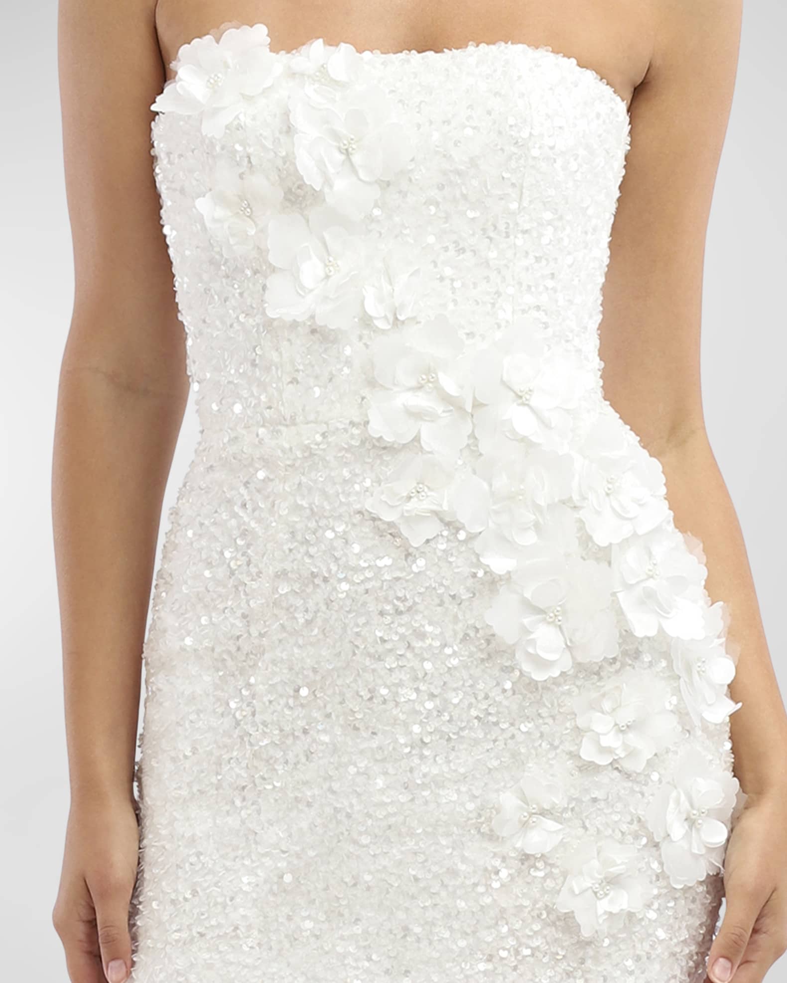 HELSI Sandra Strapless Sequin & Applique Mini Dress | Neiman Marcus