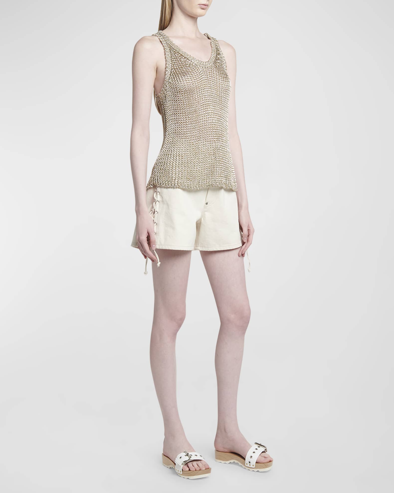 Stella McCartney Metallic Knit Tank Top | Neiman Marcus