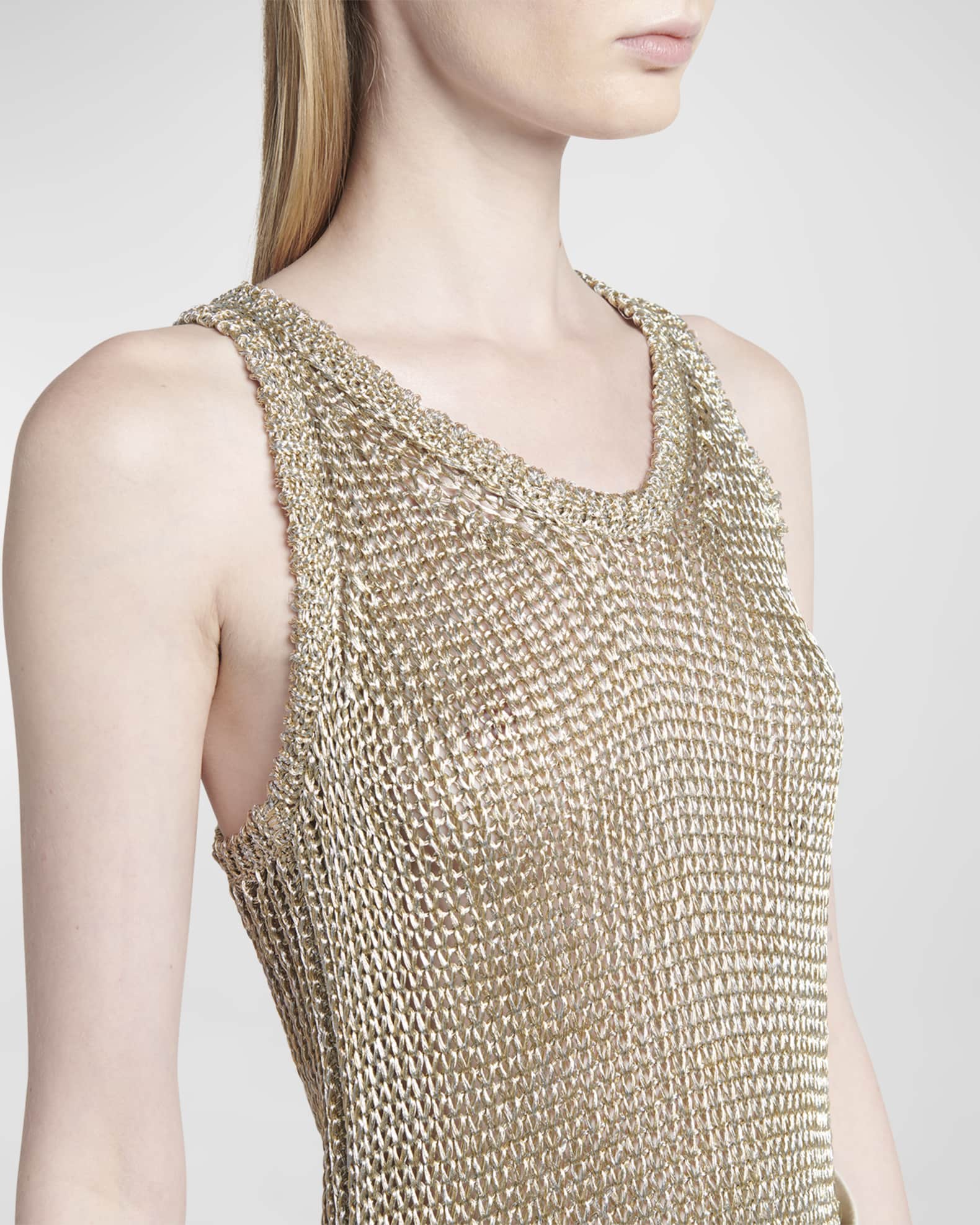 Stella McCartney Metallic Knit Tank Top | Neiman Marcus