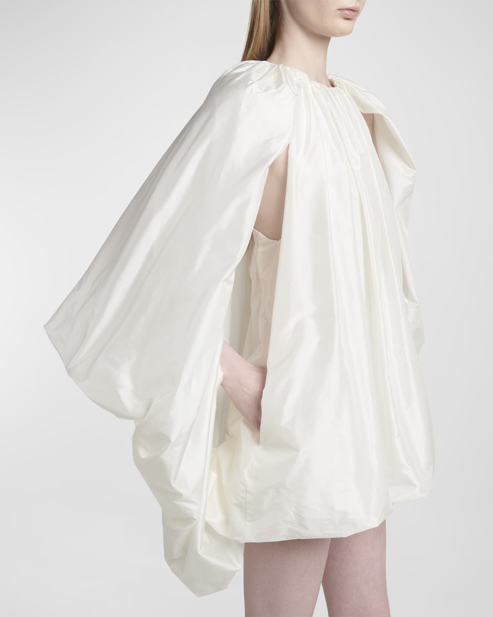Stella McCartney Bubble Mini Dress with Cape Back | Neiman Marcus