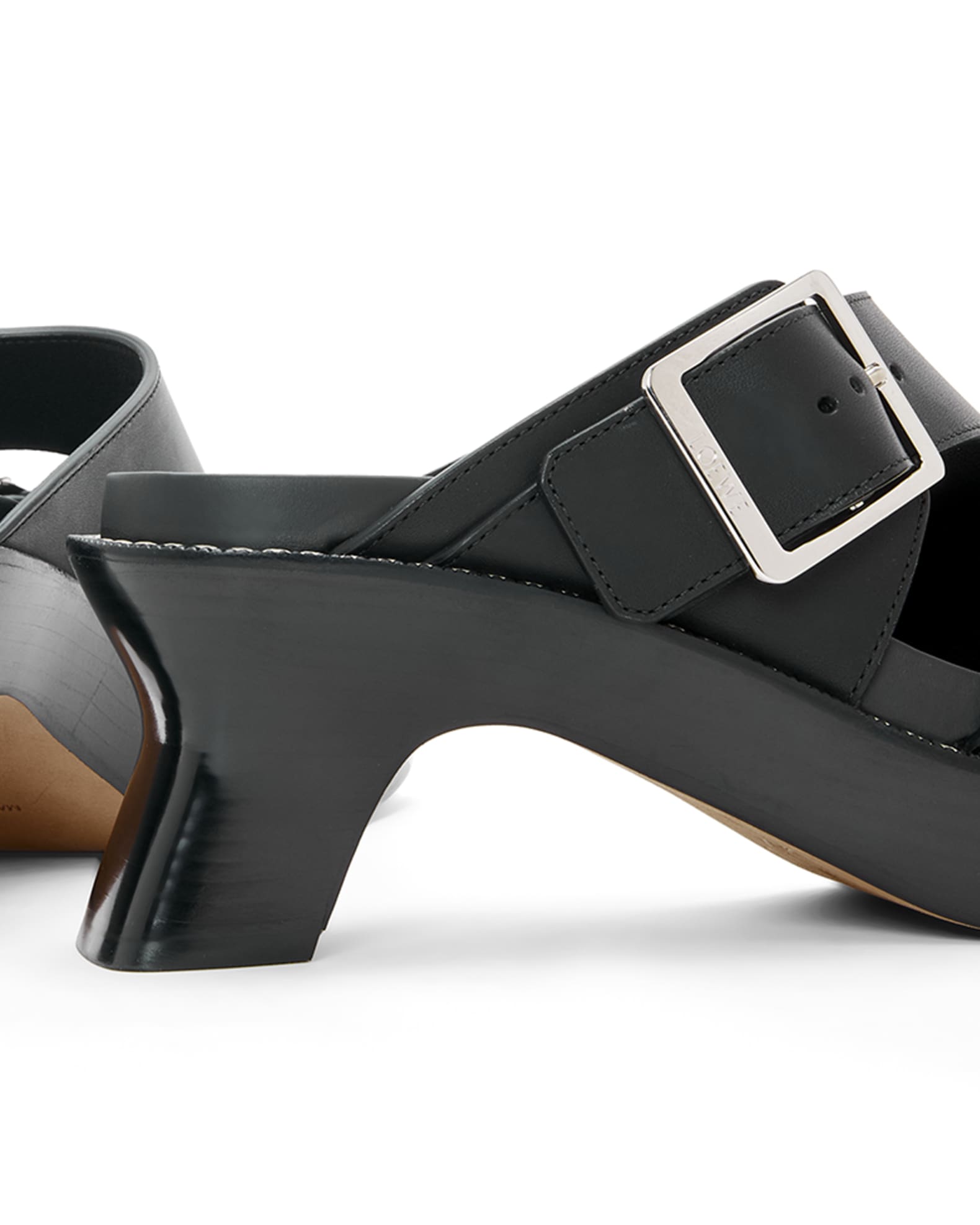 Loewe Leather Dual-Buckle Platform Sandals | Neiman Marcus