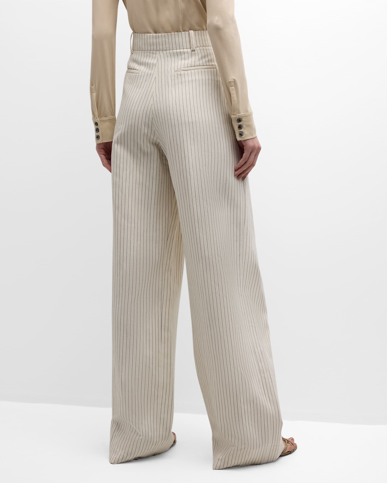FRAME Pleated Mid-Rise Trousers | Neiman Marcus