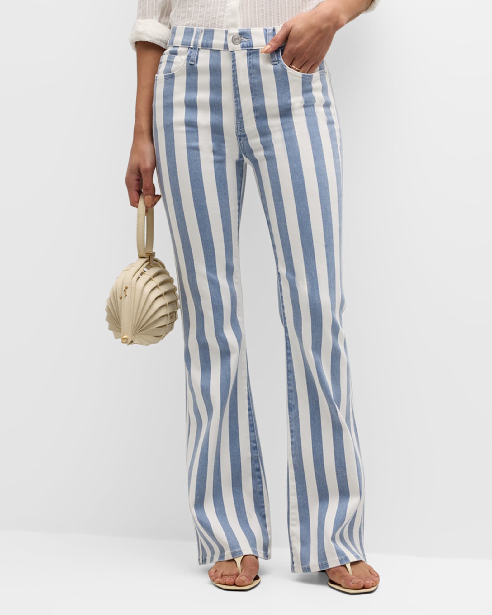 FRAME Le Easy Flare Stripe Jeans | Neiman Marcus