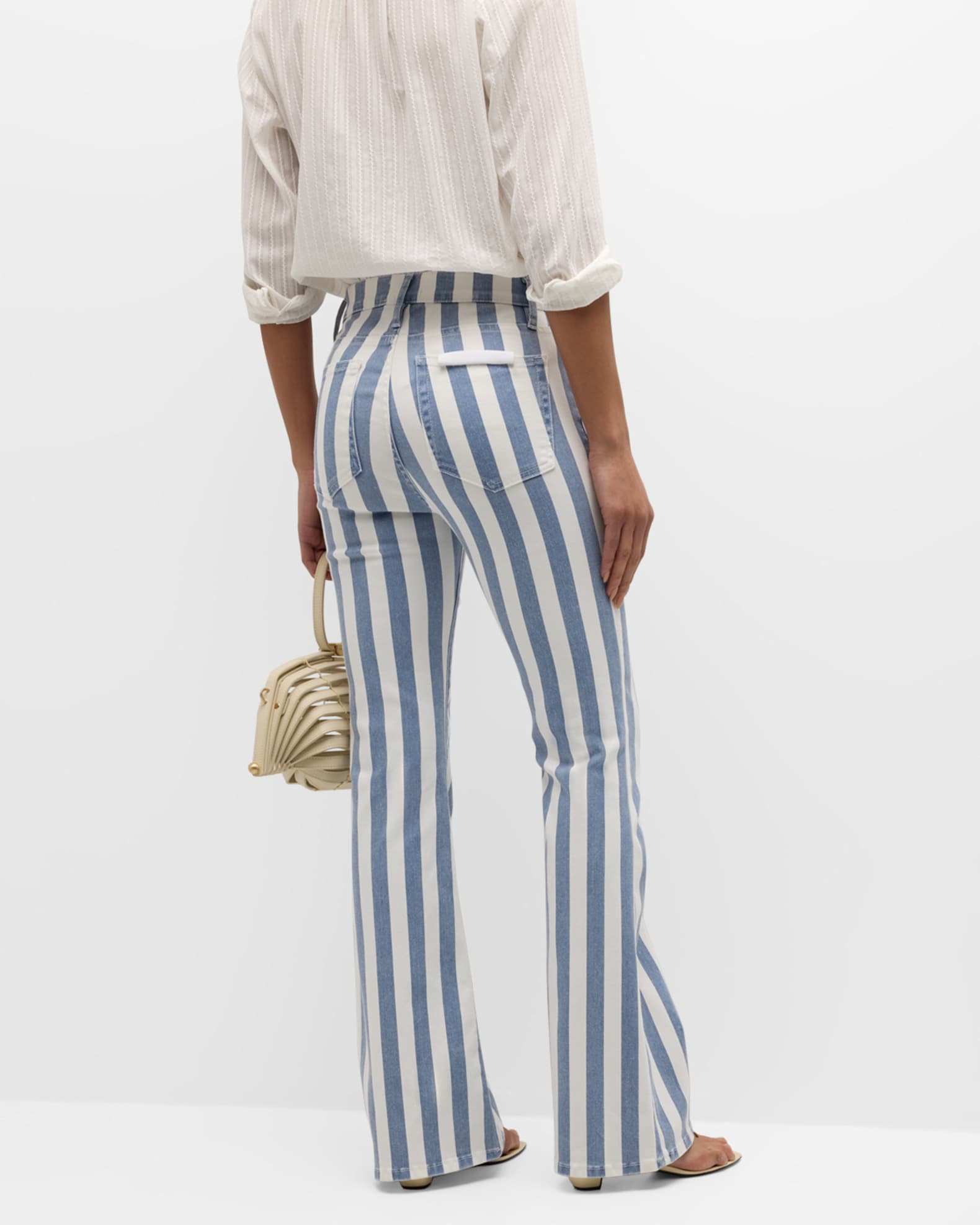 FRAME Le Easy Flare Stripe Jeans | Neiman Marcus