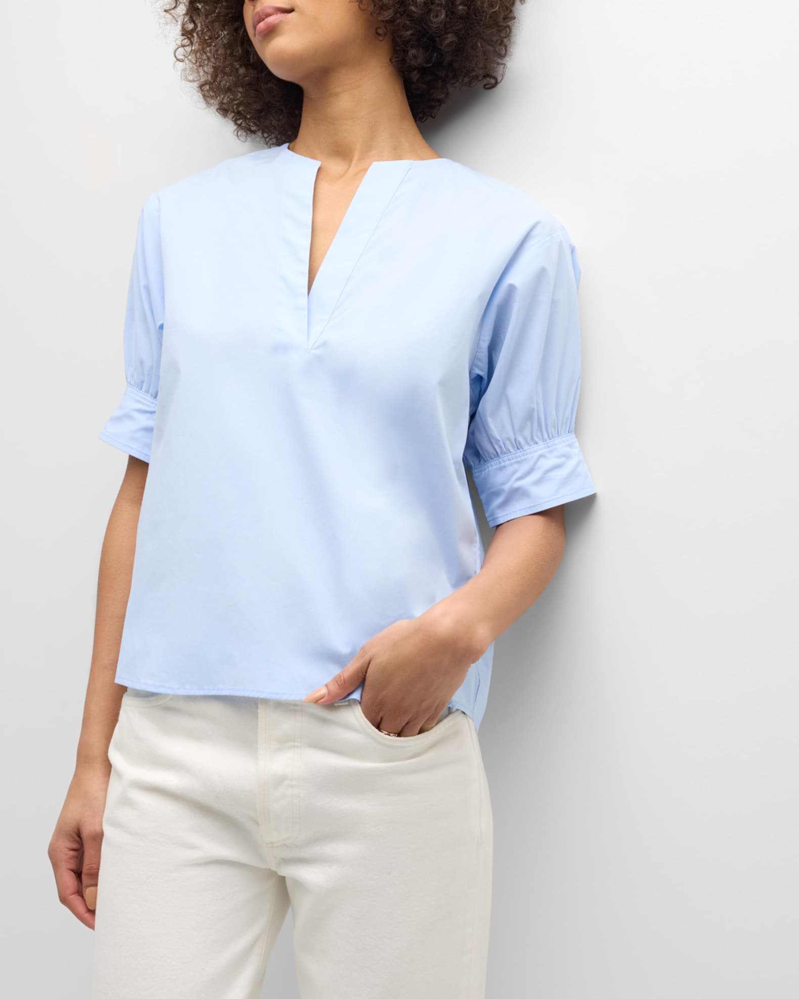 FRAME V-Neck Popover Top | Neiman Marcus