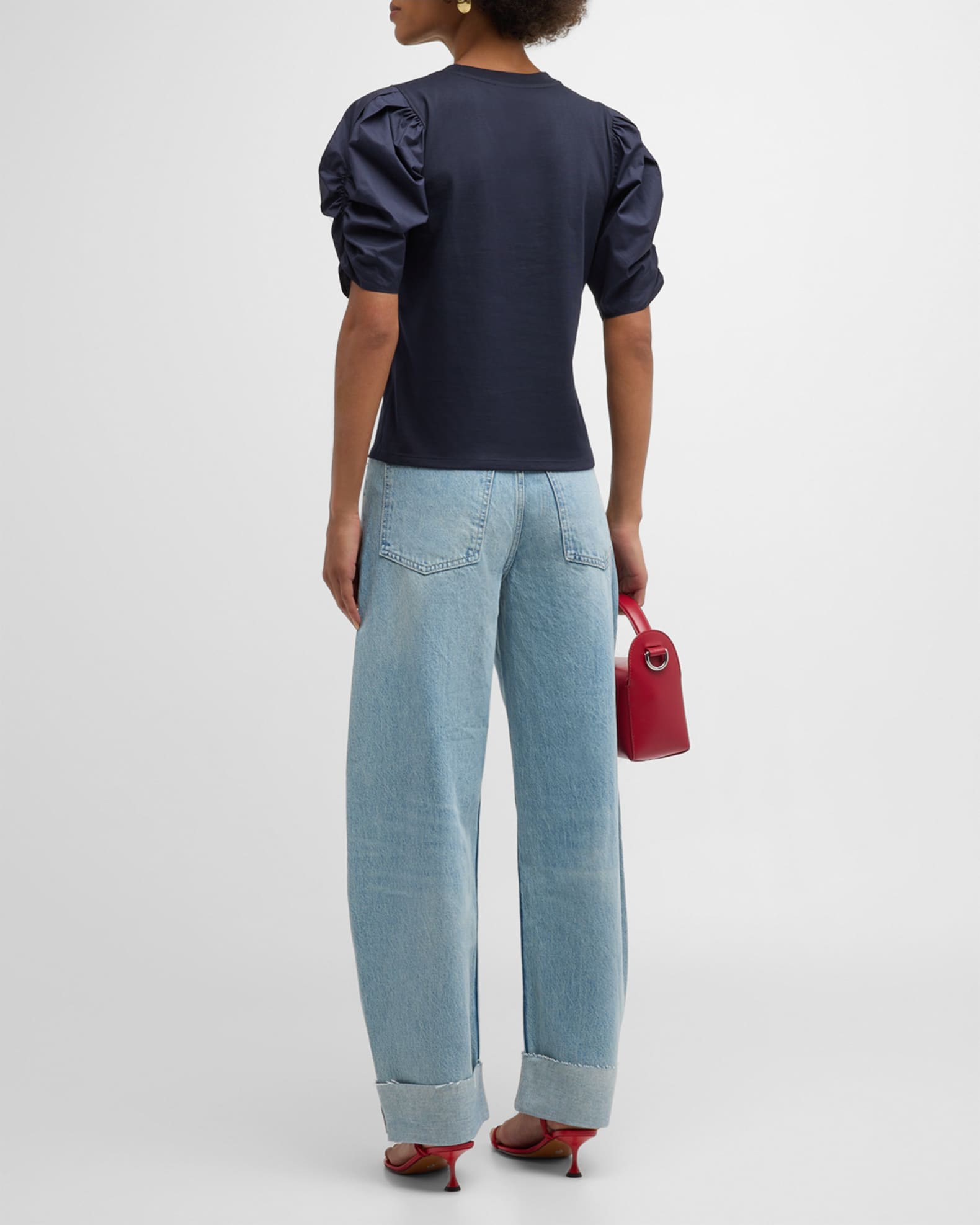 FRAME Long Barrel Raw Cuff Jeans | Neiman Marcus