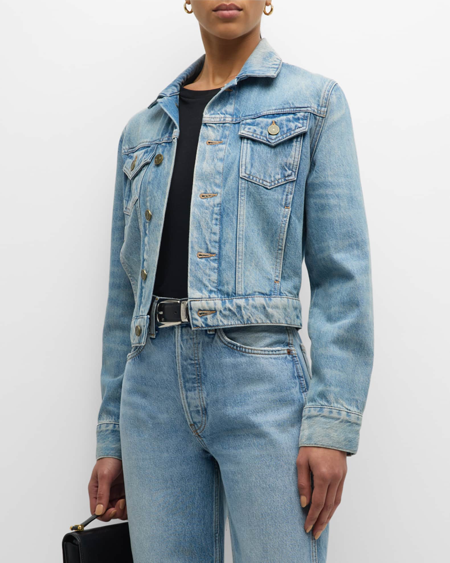 FRAME Shrunken Trucker Jacket | Neiman Marcus
