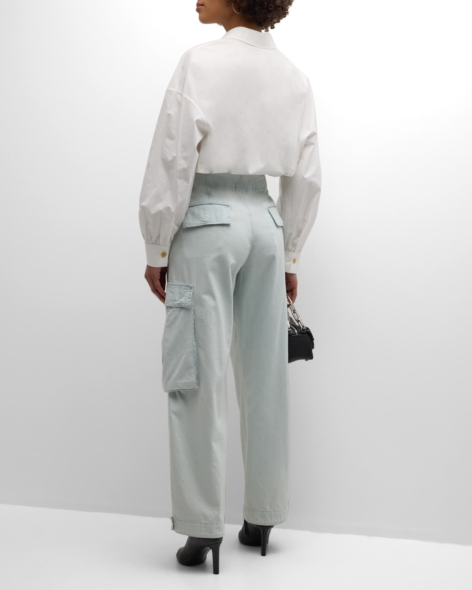 FRAME Wide-Leg Cargo Pants | Neiman Marcus