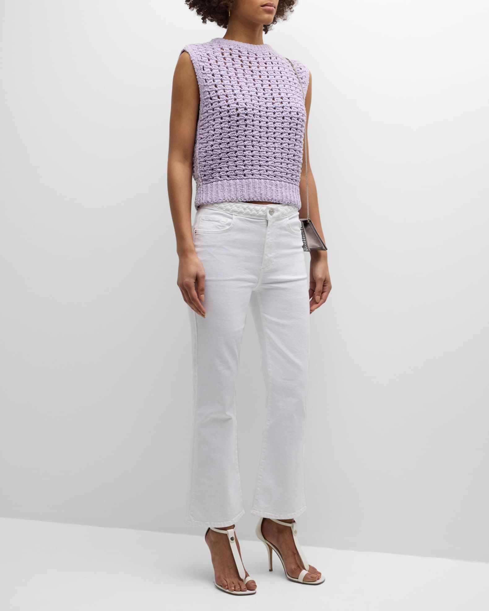 FRAME Braided Crop Mini Bootcut Jeans | Neiman Marcus